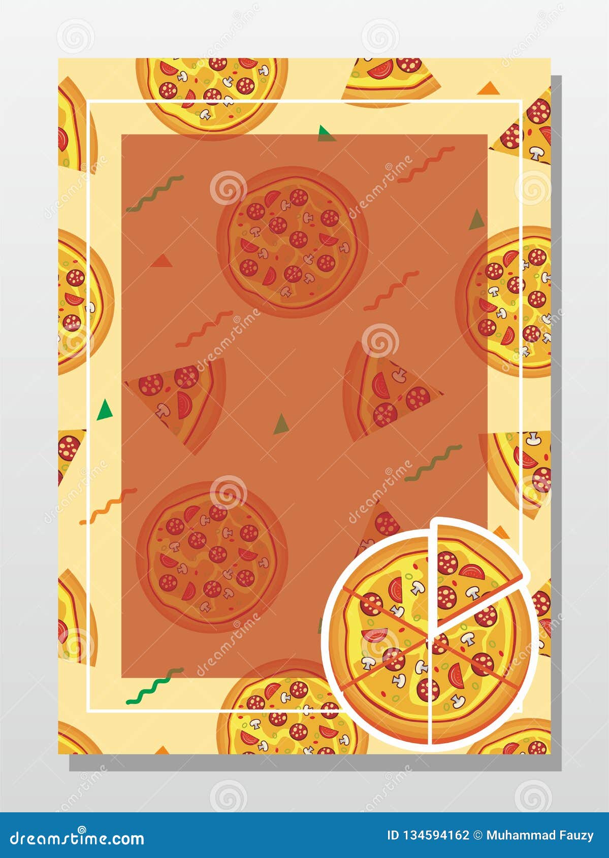 Pizza Background Template for Menu/card/poster Design Stock Vector ...
