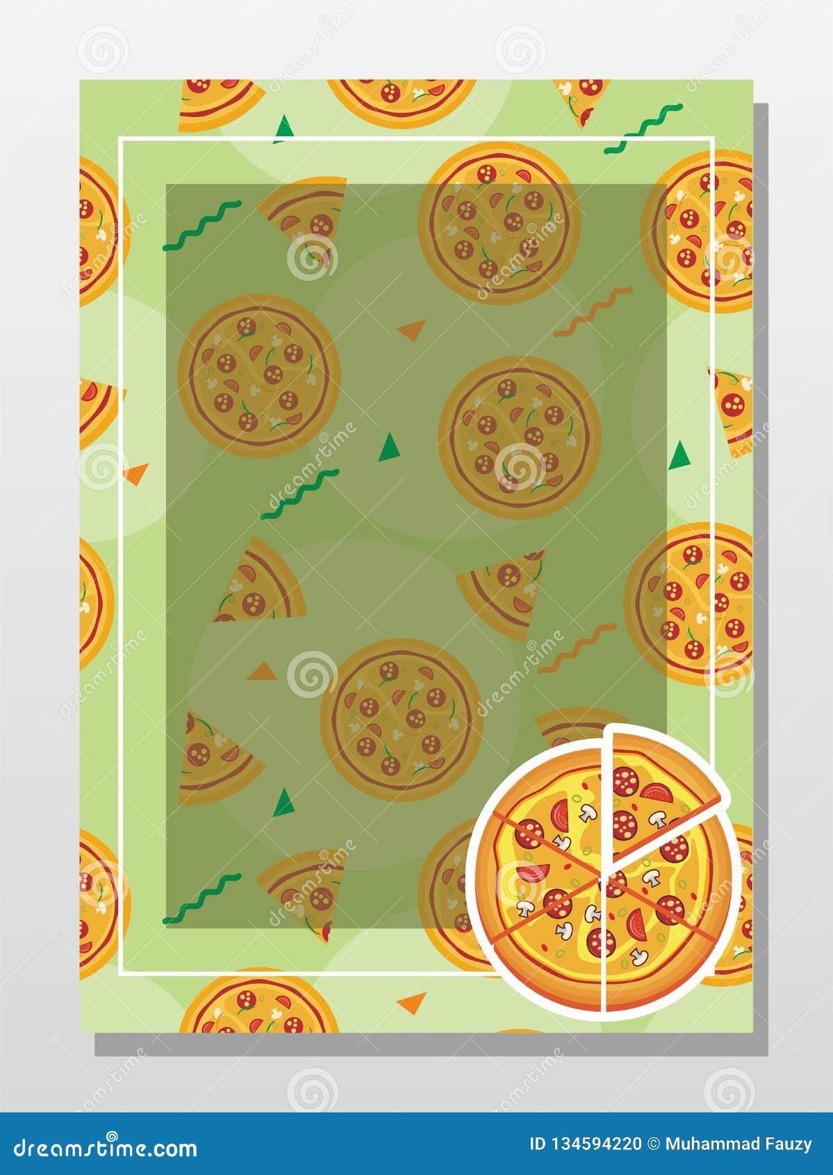 Pizza Background Template for Menu/card/poster Design Stock Vector ...