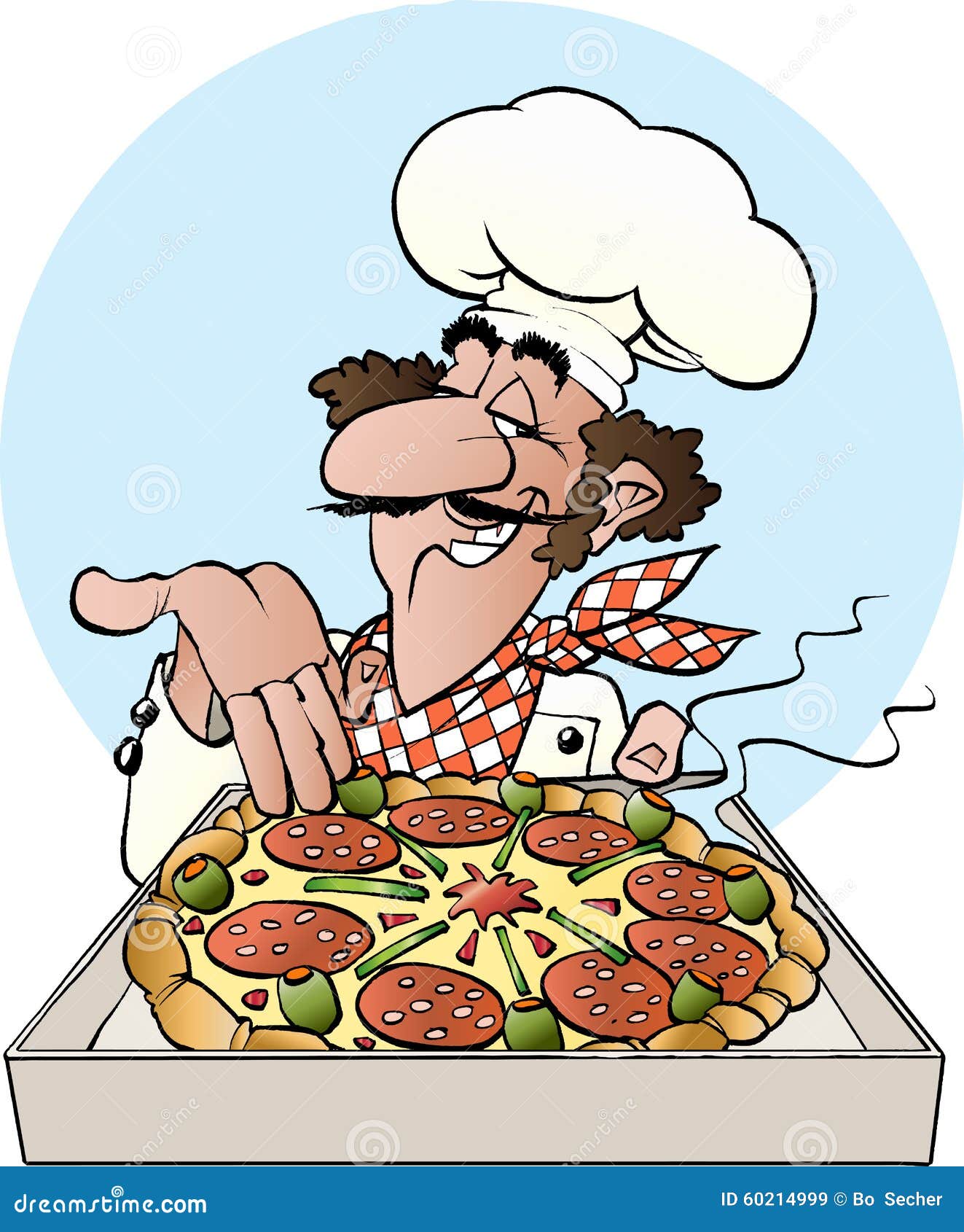 Pizza Baker Chef Or Cook Holding Peel Continuous Line Drawing Vector ...