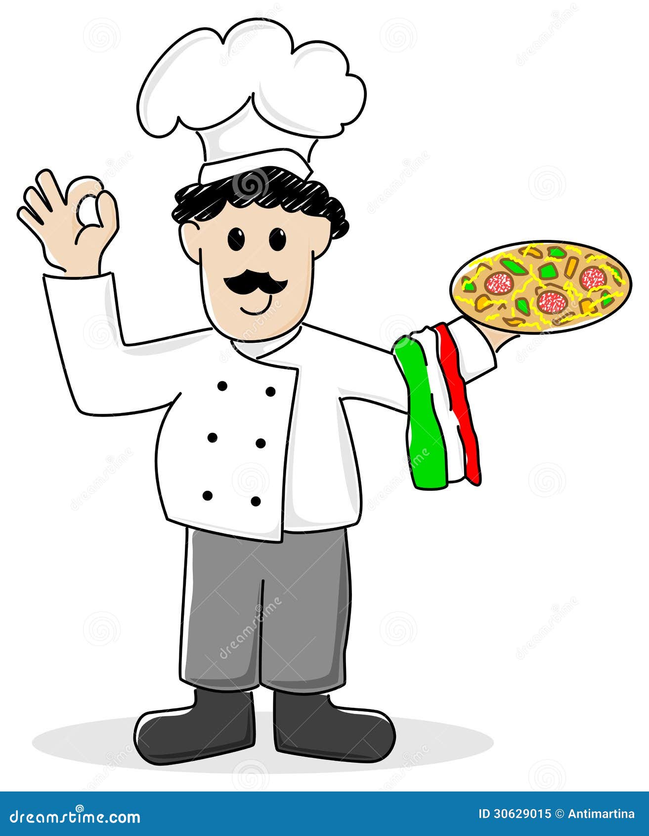 Pizza Baker Chef Or Cook Holding Peel Continuous Line Drawing Vector ...