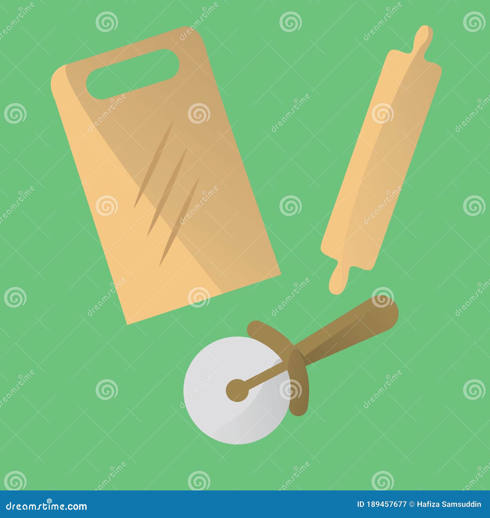Pizza-baking Tools. Vector Illustration Decorative Design Stock Vector ...