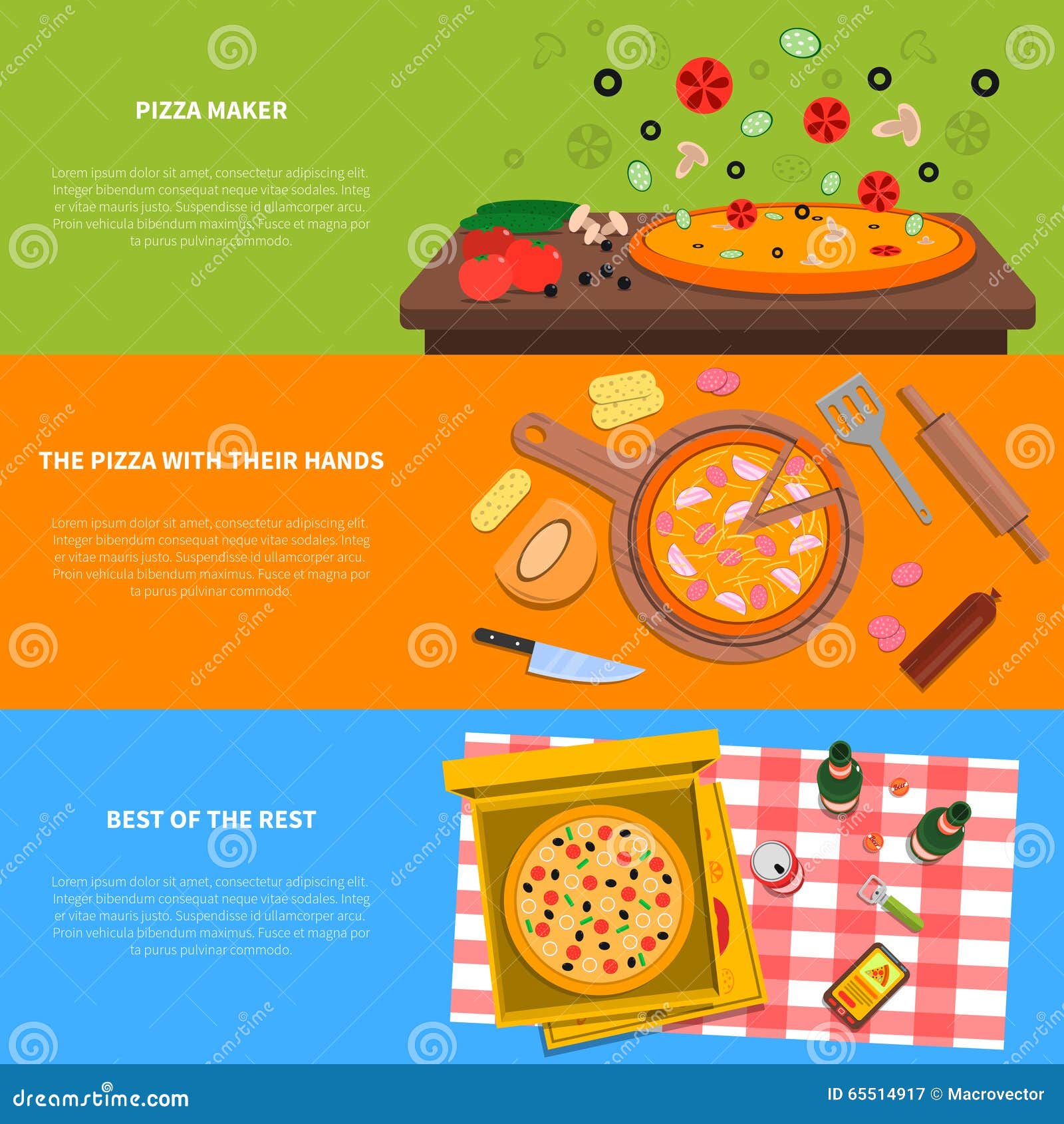 Pizza banner set stock vector. Illustration of fast, design - 65514917