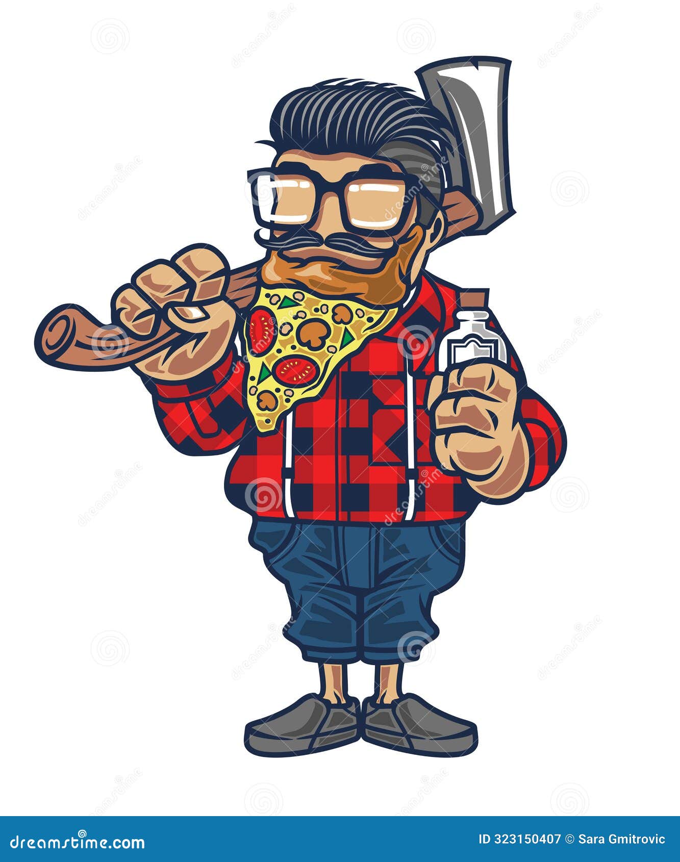 Pizza Beard stock illustration. Illustration of clothing - 323150407
