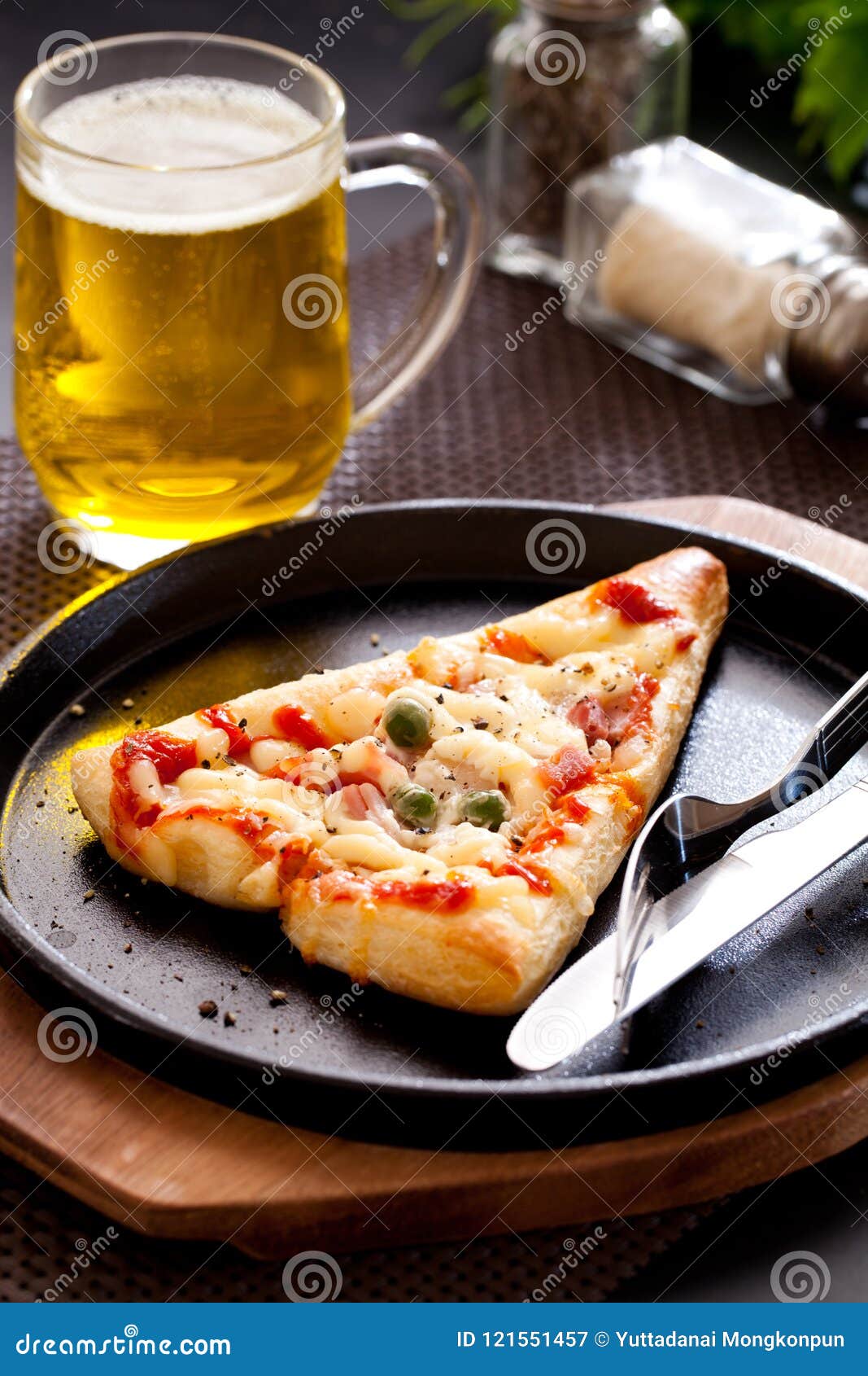 Pizza with beer stock image. Image of pizza, italian - 121551457