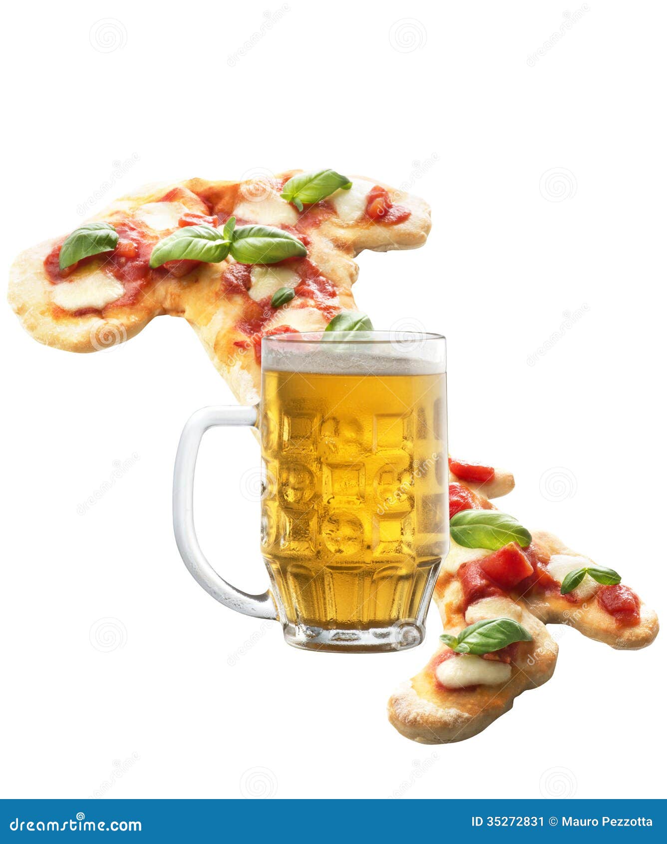 Pizza and beer stock image. Image of yellow, restaurant - 35272831