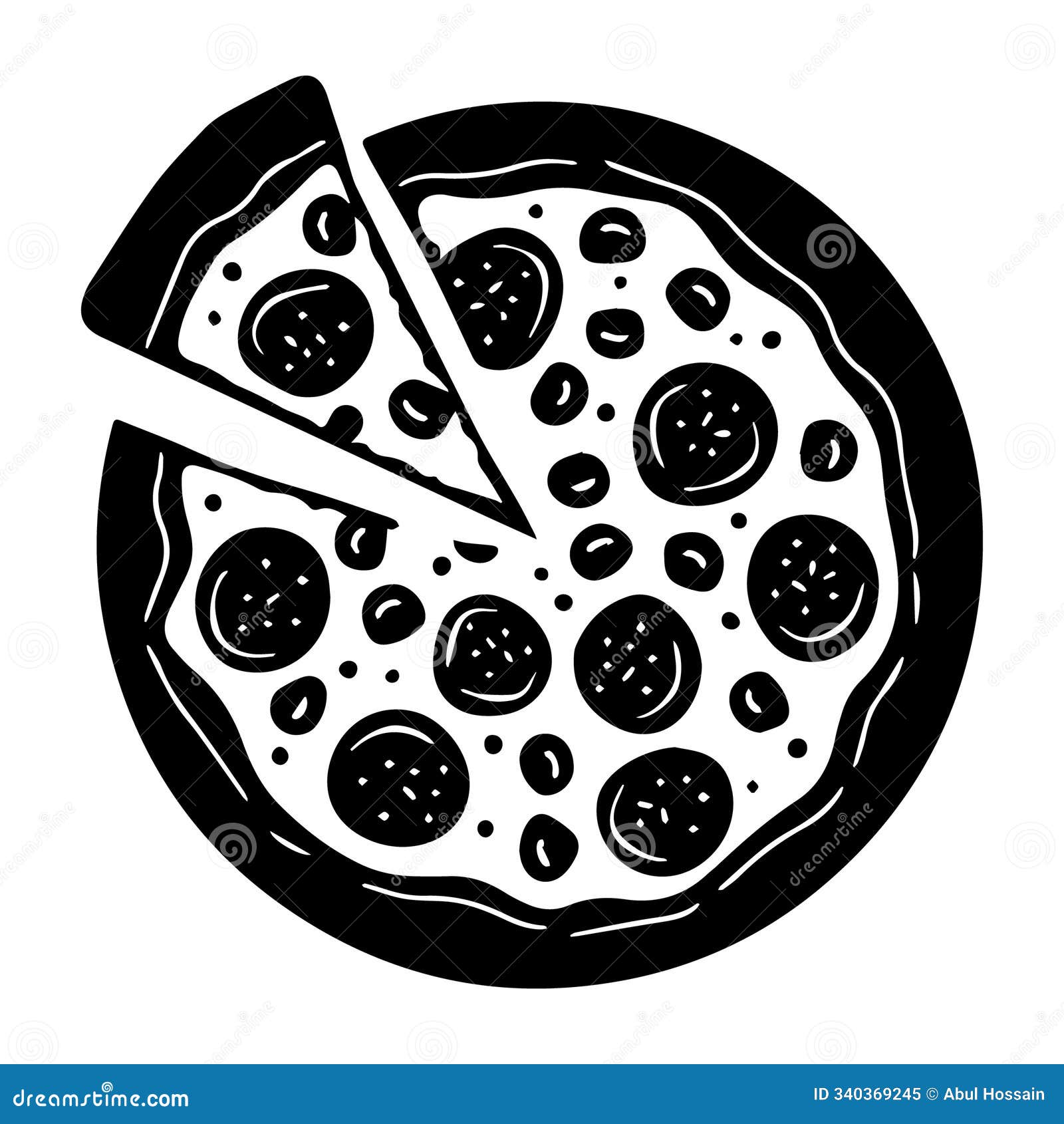 Pizza Black Icon Illustration, Pizza Cheese Silhouette Pizza Slice ...