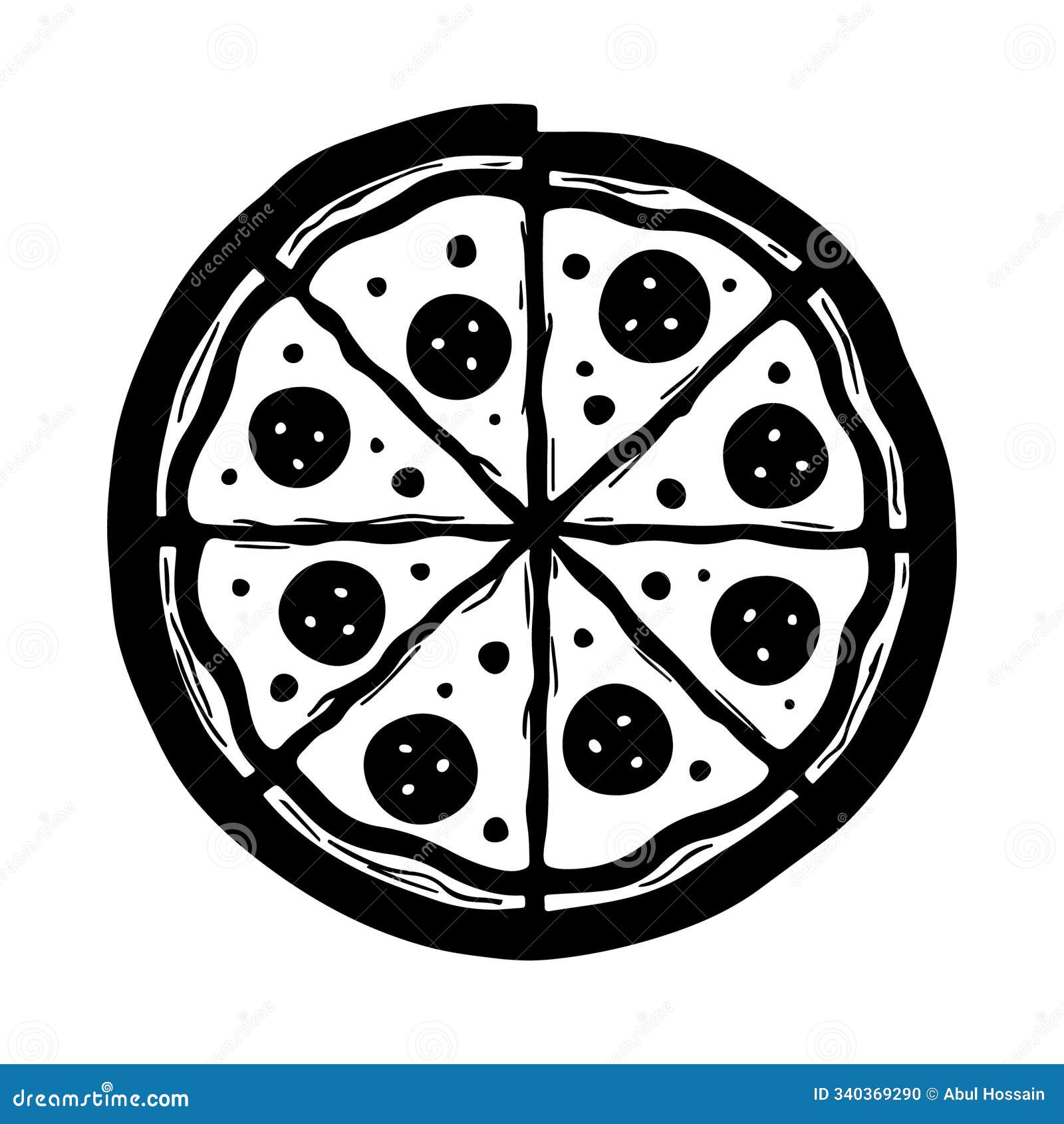 Pizza Black Icon Illustration, Pizza Cheese Silhouette Pizza Slice ...