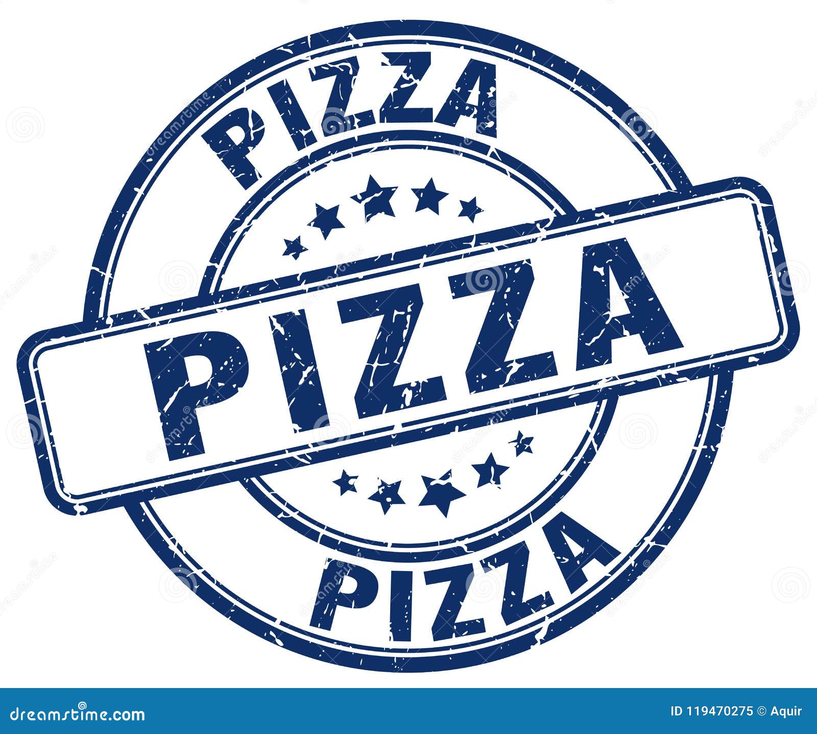 Pizza blue stamp stock vector. Illustration of italian - 119470275