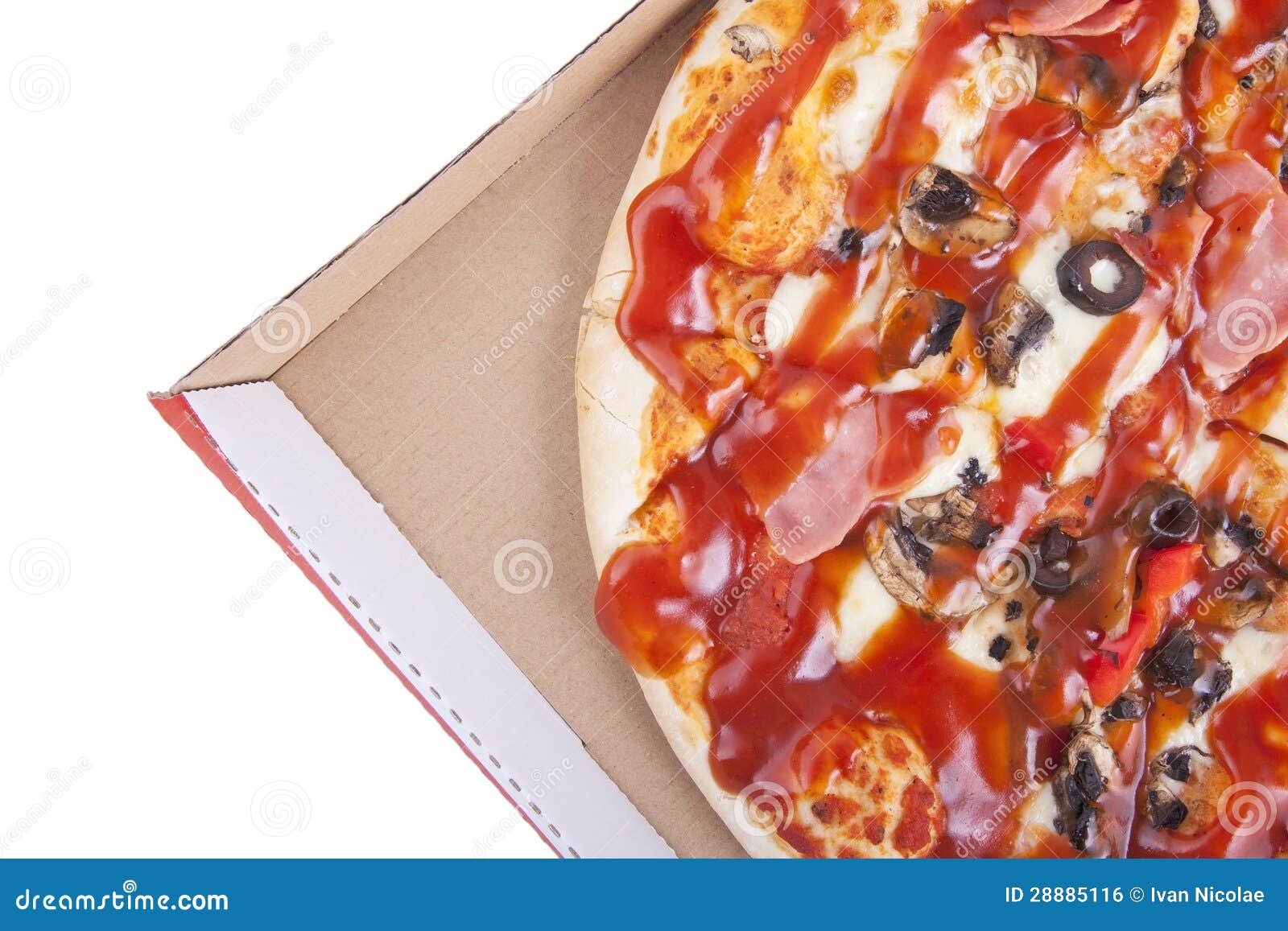 Pizza in the box stock photo. Image of food, onion, life - 28885116