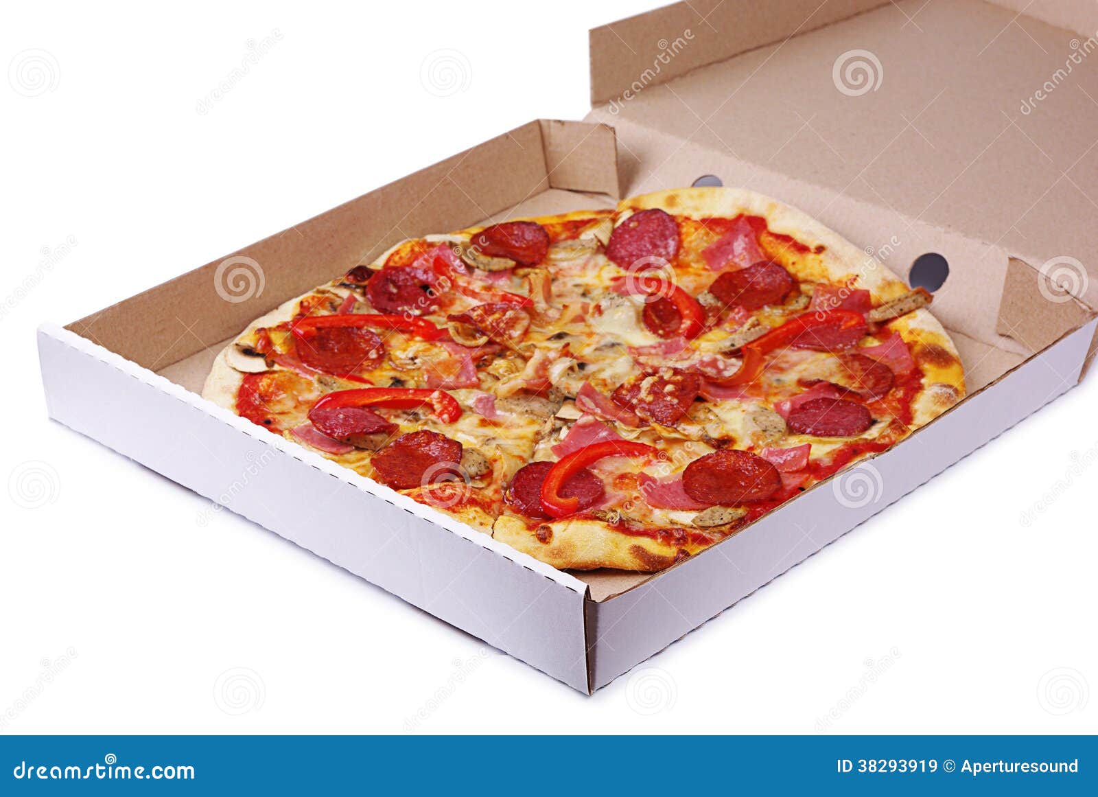 Pizza in box stock image. Image of dinner, cheese, mozzarella - 38293919
