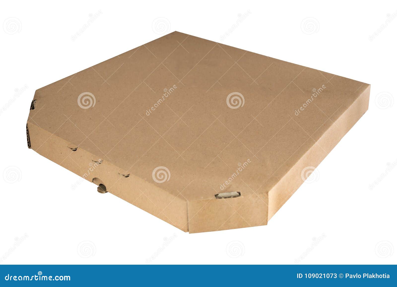 Pizza Box Brown Isolated on White Background. Template Empty Carboard ...