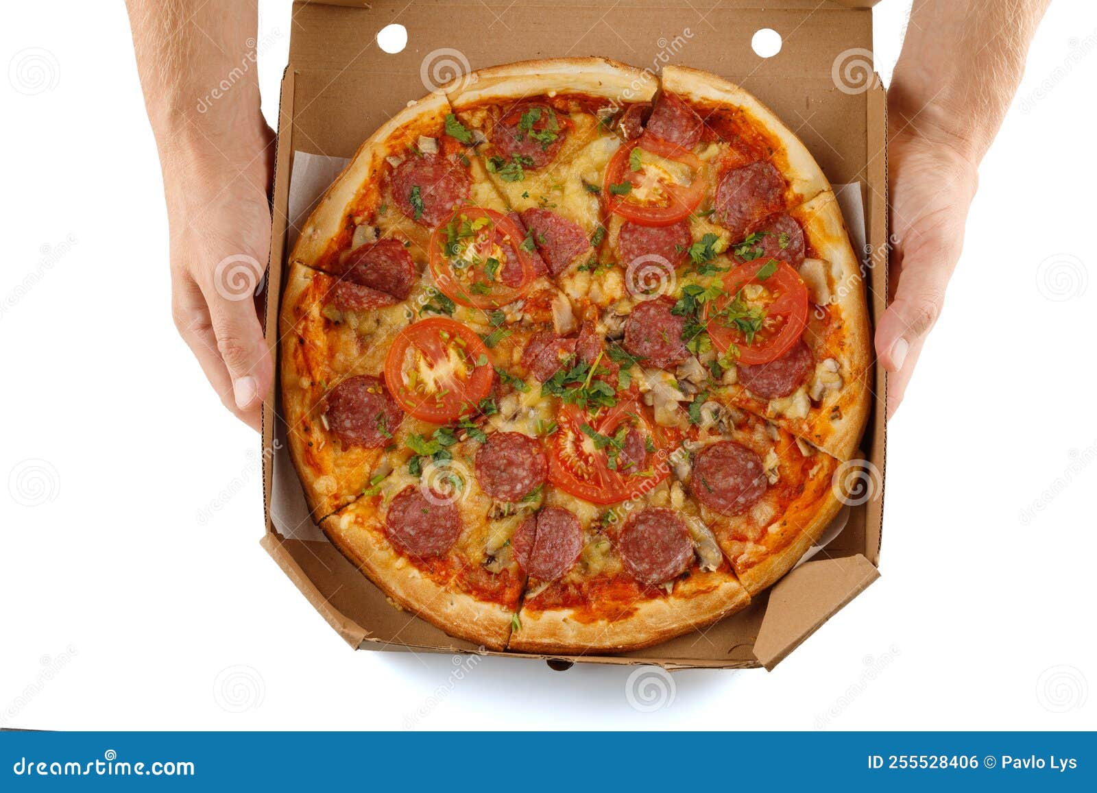 Pizza in Box Open. Pizza in the in Delivery Box Stock Photo - Image of ...