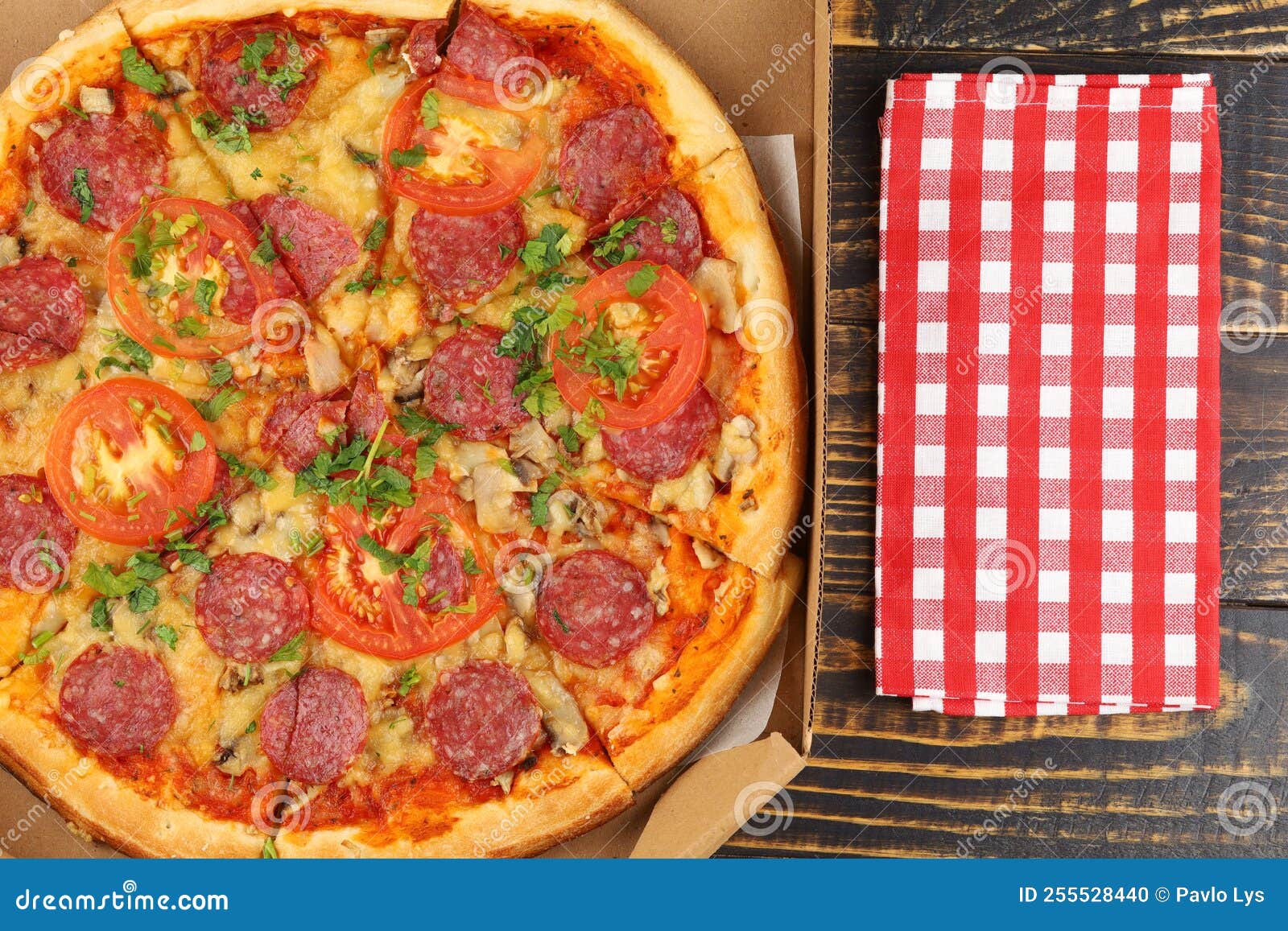 Pizza in Box Open. Pizza in the in Delivery Box Stock Photo - Image of ...