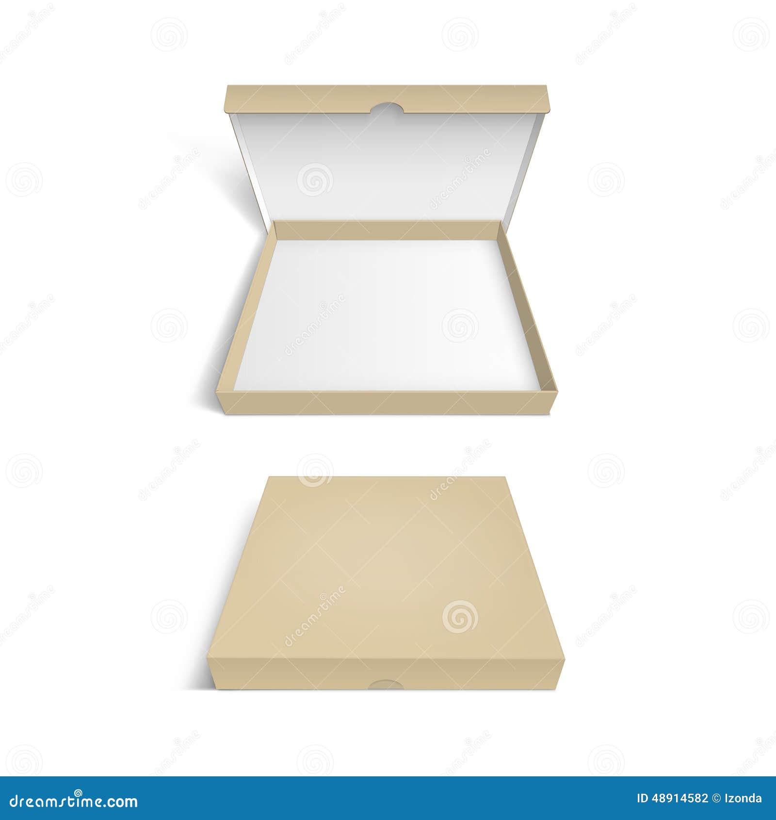 Pizza Box Packaging Template Isolated Stock Vector - Illustration of ...