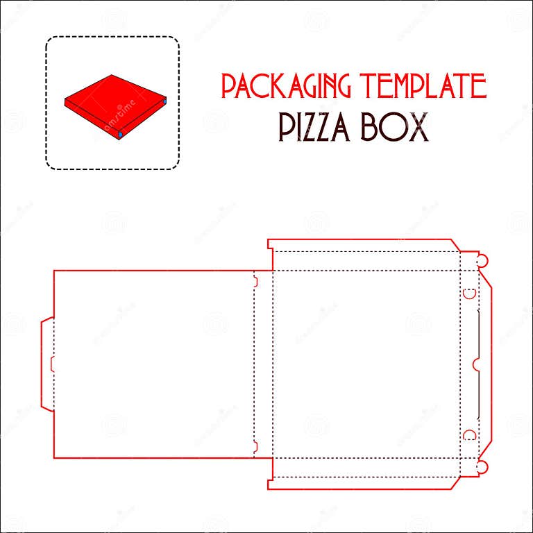 PIZZA BOX PACKAGING TEMPLATE Stock Vector - Illustration of trophy ...