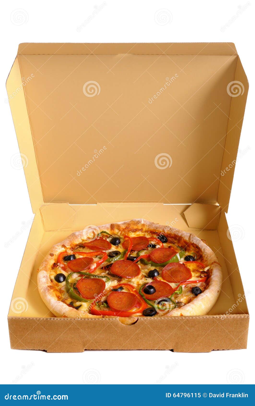 Open Pizza Box With Pizza