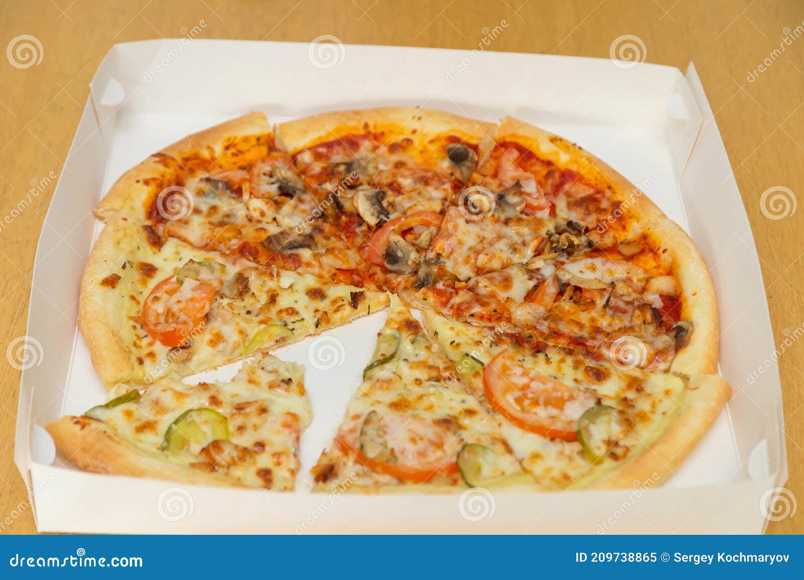 Pizza in a Box on the Table Stock Image - Image of open, shot: 209738865