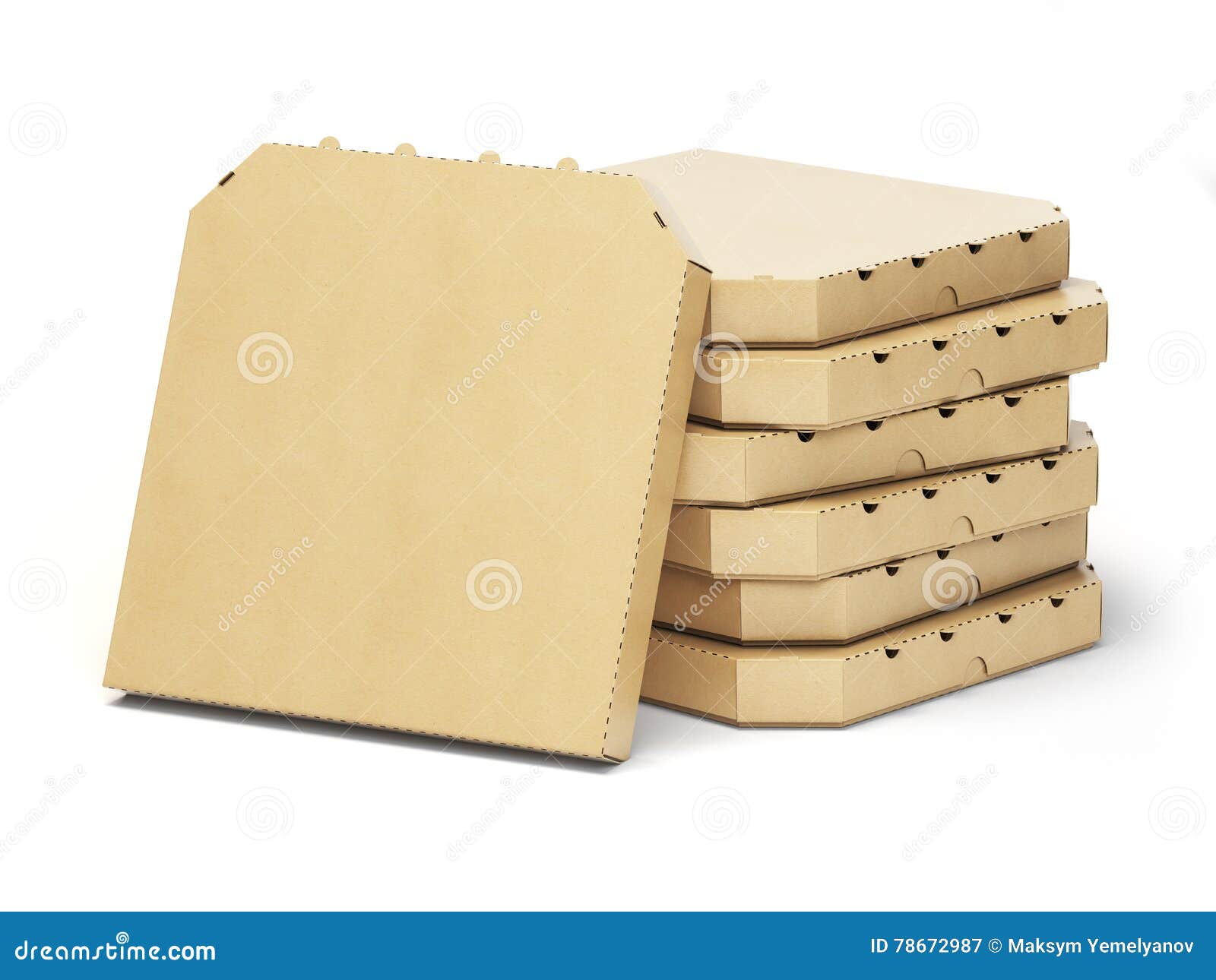 Pizza Boxes Stack Isolated on White, Stock Illustration - Illustration ...