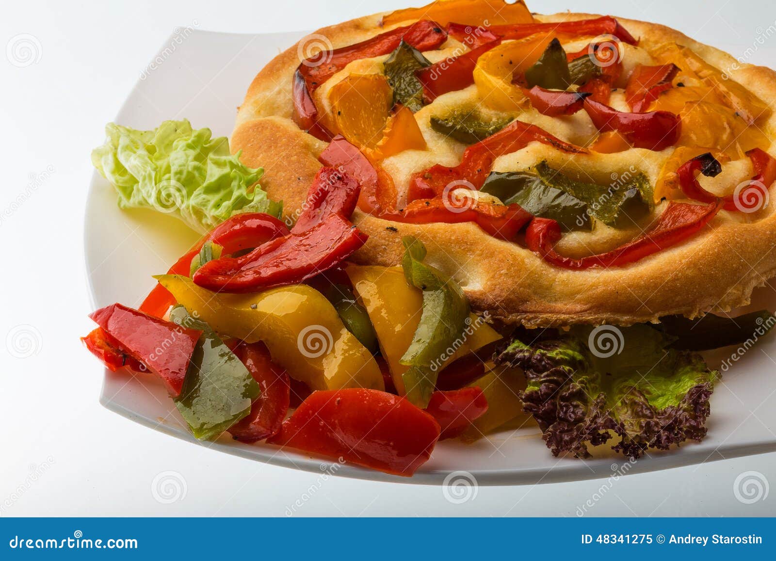 Pizza with Bulgarian Pepper Stock Image - Image of sauce, baked: 48341275
