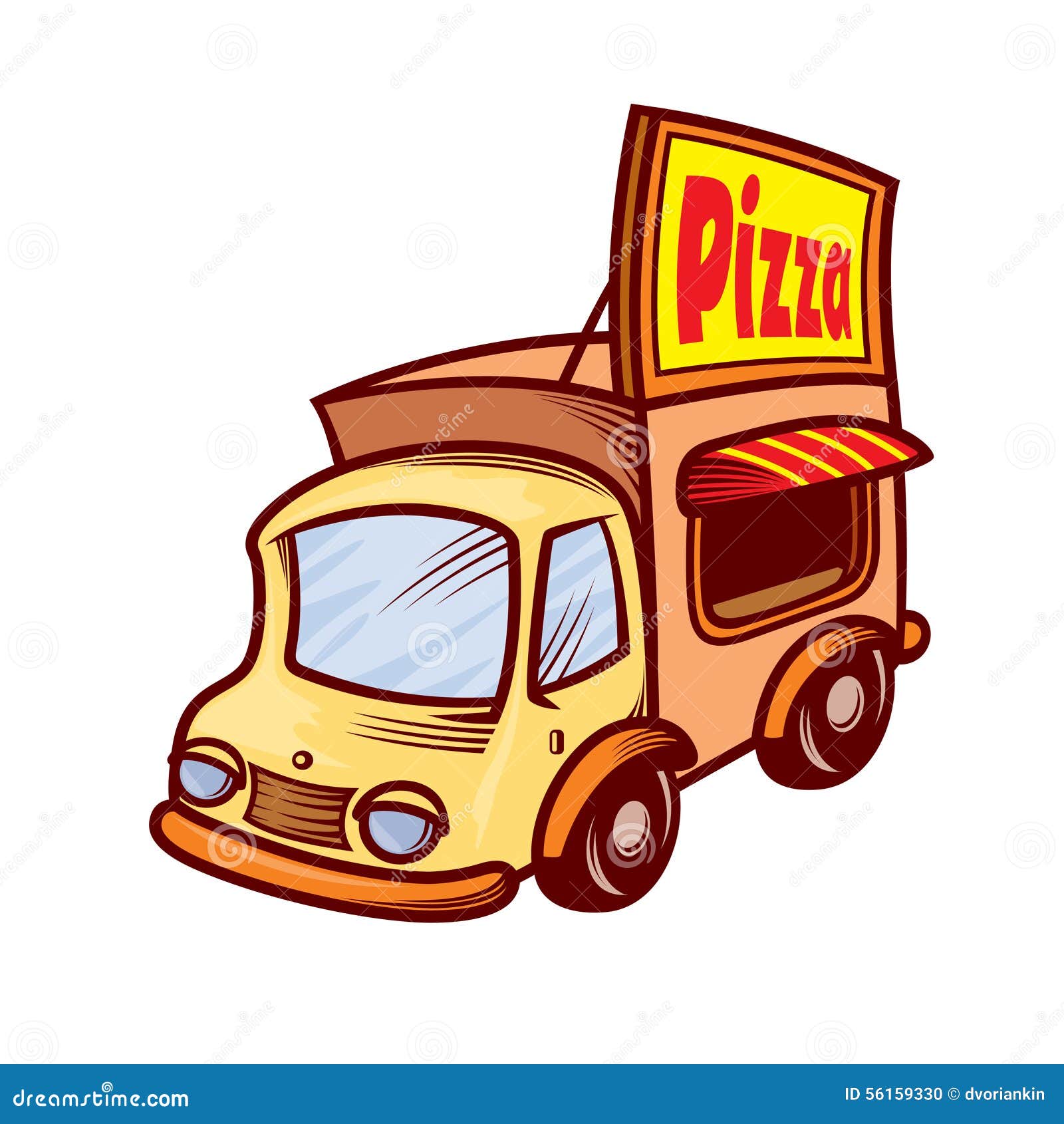 Pizza car stock vector. Illustration of pizzeria, cook - 56159330