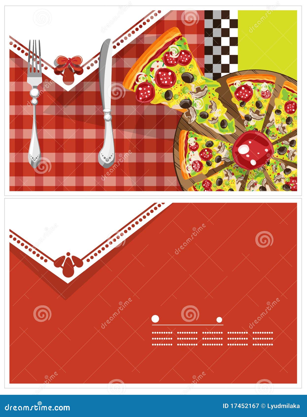 Pizza Card stock vector. Illustration of room, background - 17452167