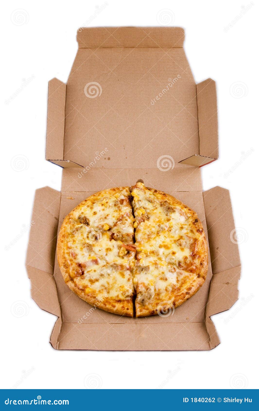 Pizza in the Card Board stock photo. Image of italian - 1840262