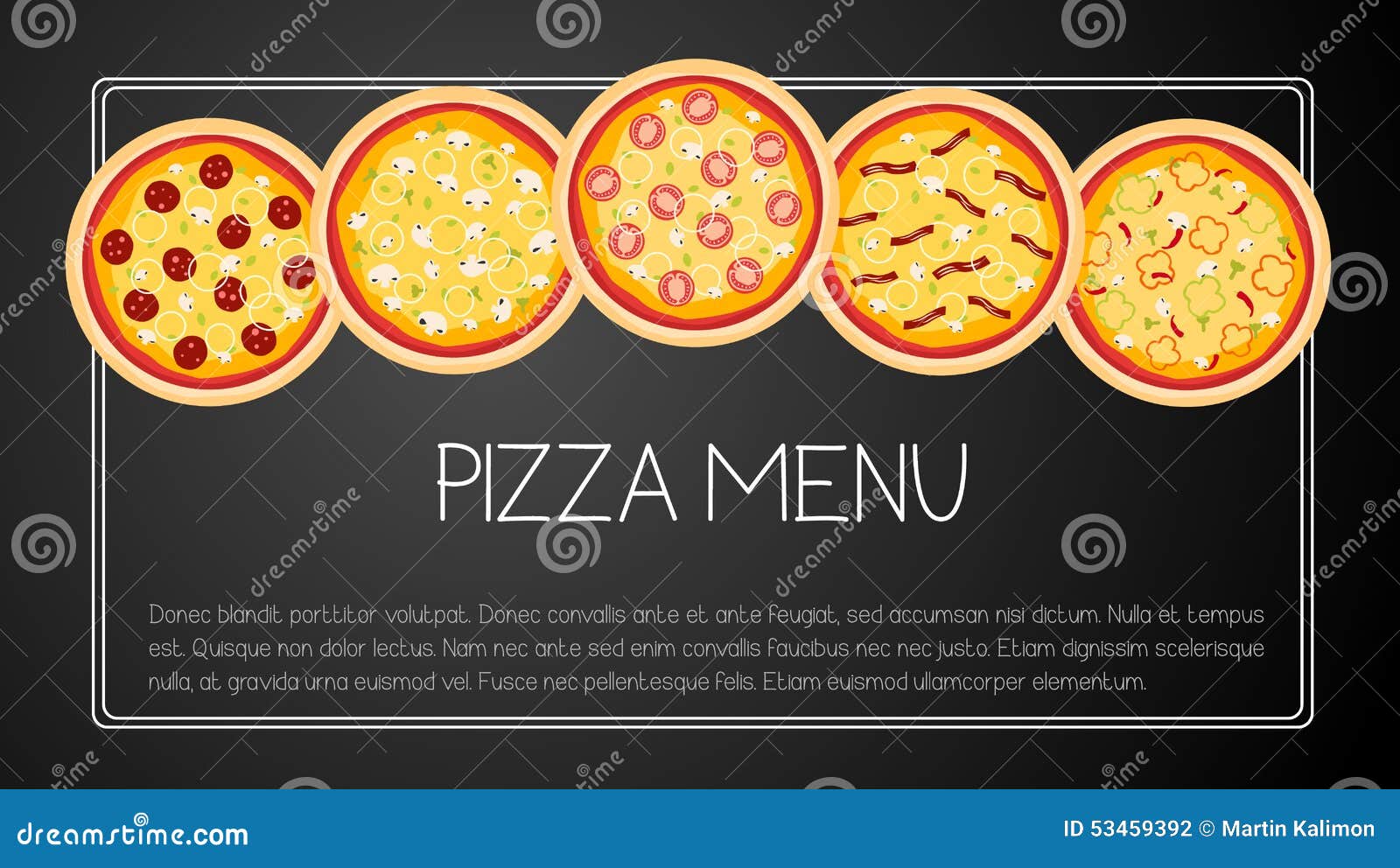 Pizza card menu. stock vector. Illustration of design - 53459392