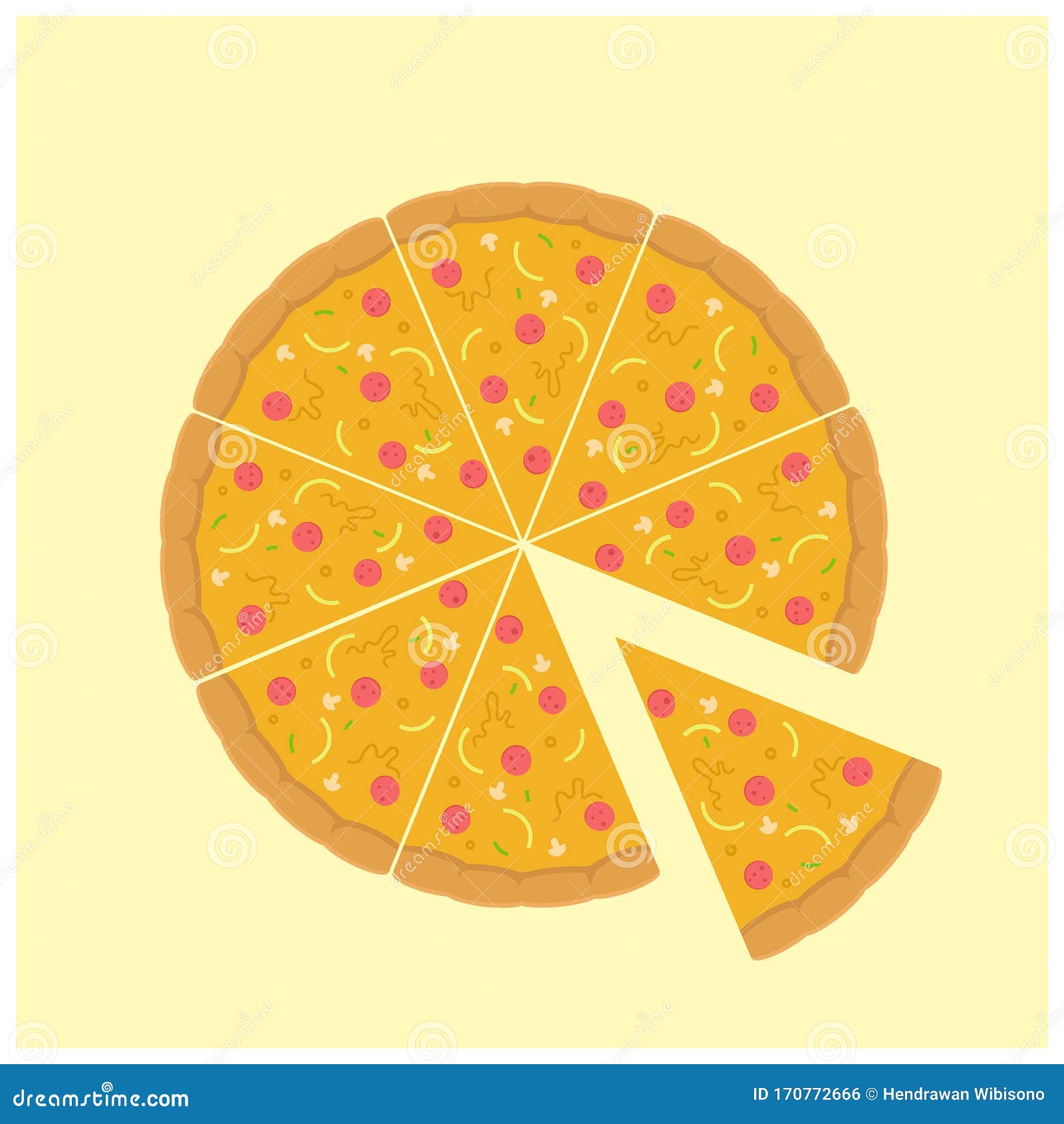 Pizza in Cartoon/ Illustration Stock Illustration - Illustration of ...