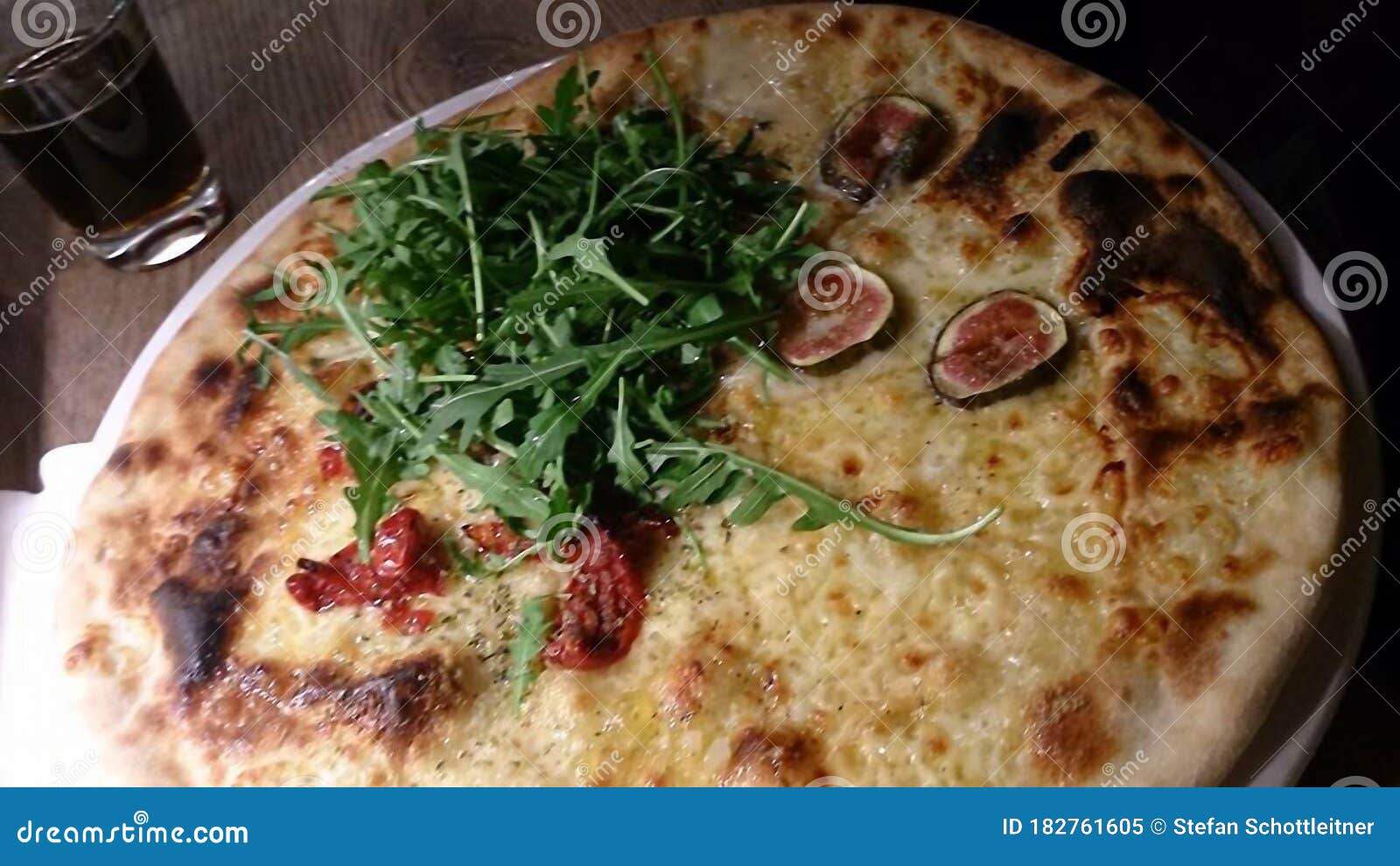 A Pizza with Cheese and Dandelion Stock Image - Image of delicious ...