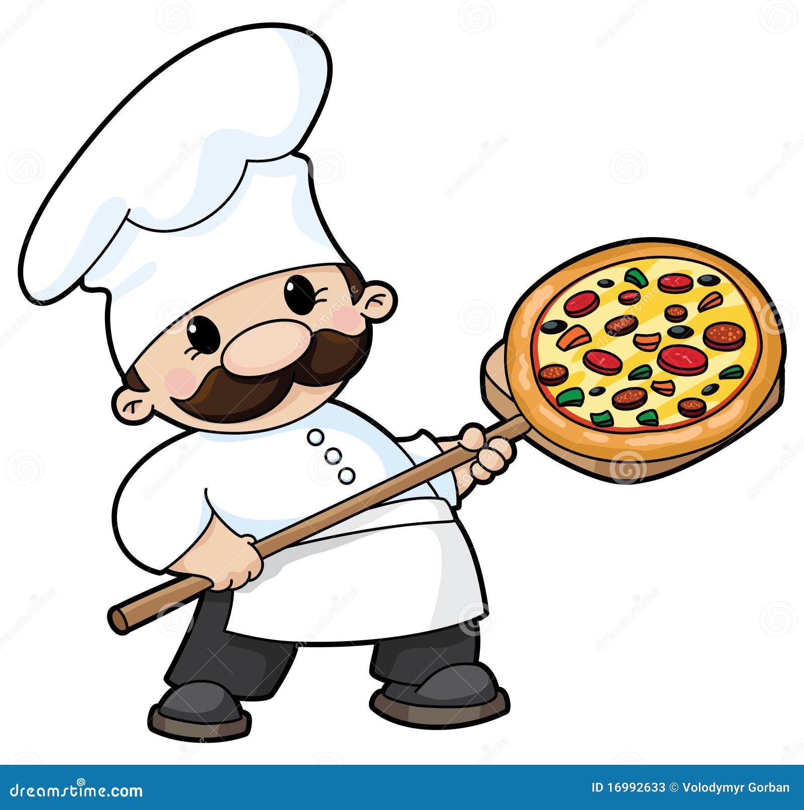Pizza chef stock vector. Illustration of baked, bread - 16992633