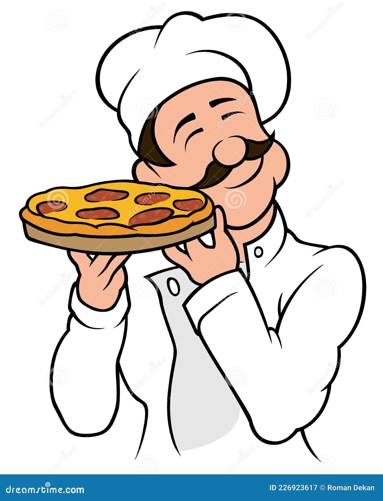 Pizza Chef Character stock vector. Illustration of cartoon - 226923617