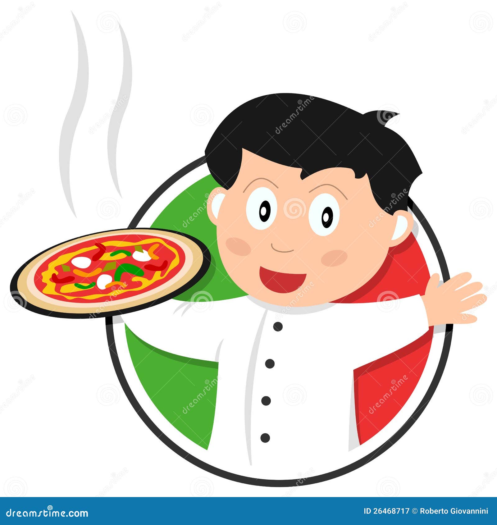 Pizza Chef Cartoon Man Scroll Menu Sign Background Vector Illustration ...