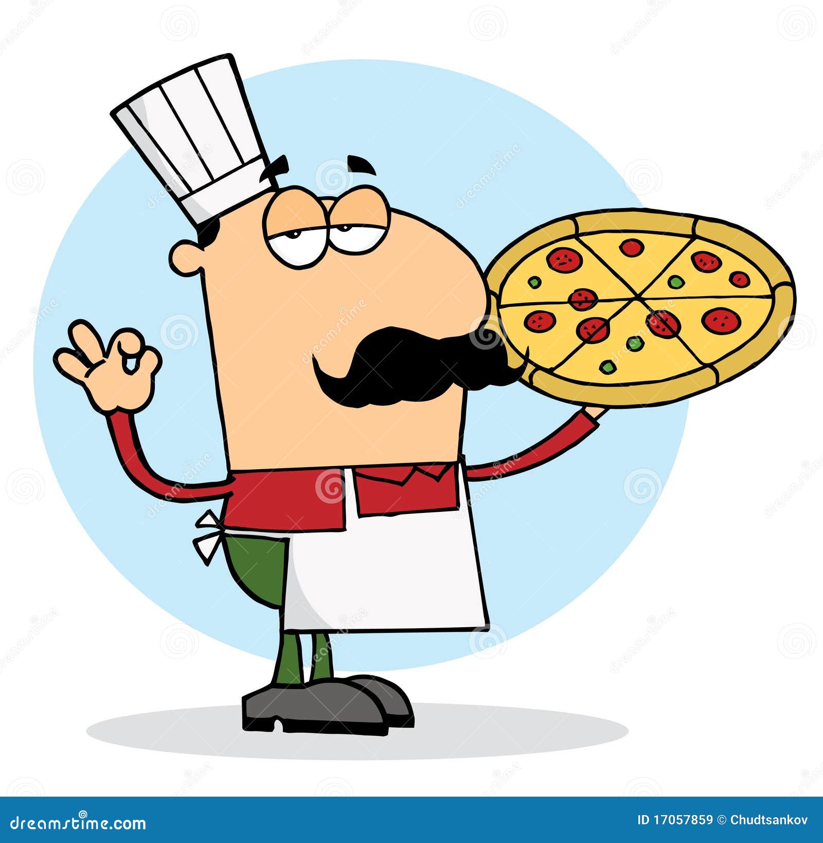 Pizza Chef Man with His Perfect Pie Stock Vector - Illustration of ...