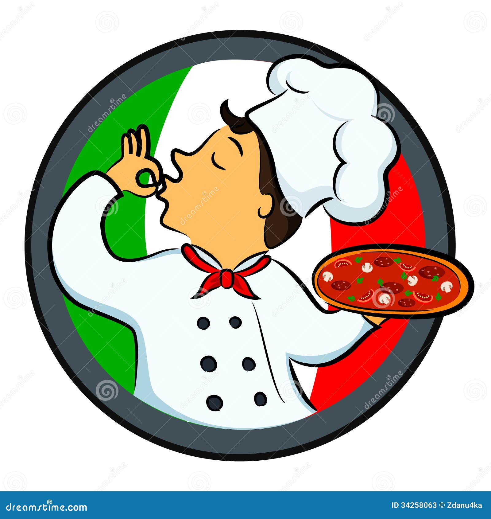 Pizza chef stock vector. Illustration of culinary, pizza - 34258063