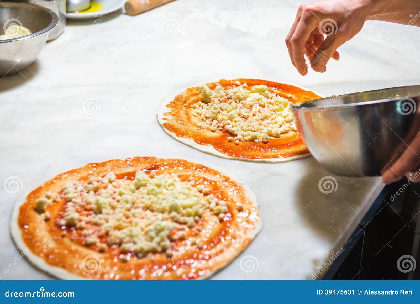 Pizza chef at work stock image. Image of margherita, bread - 39475631