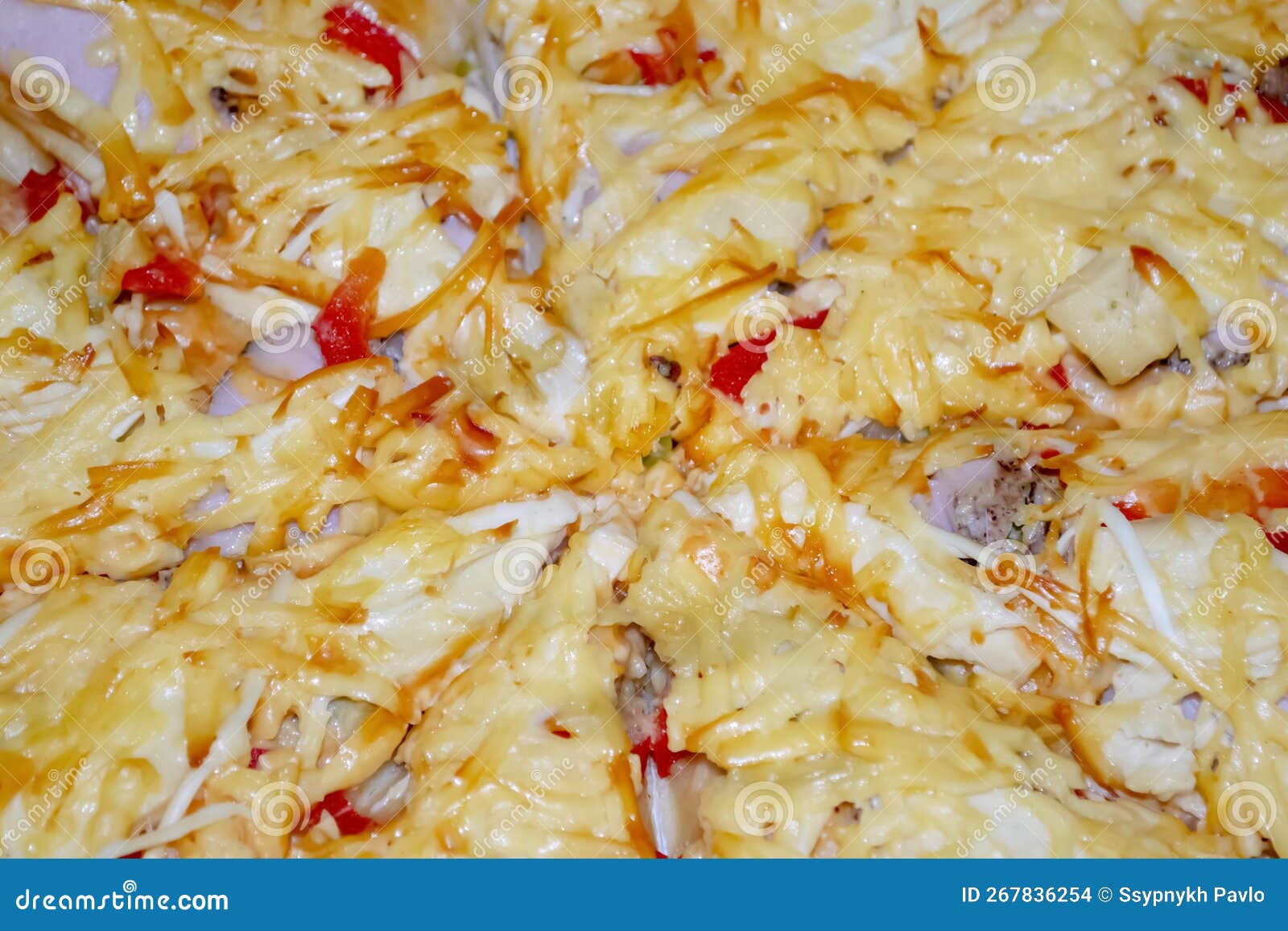 Pizza Close-up. Lots of Cheese on the Pizza. Homemade Pizza with a ...