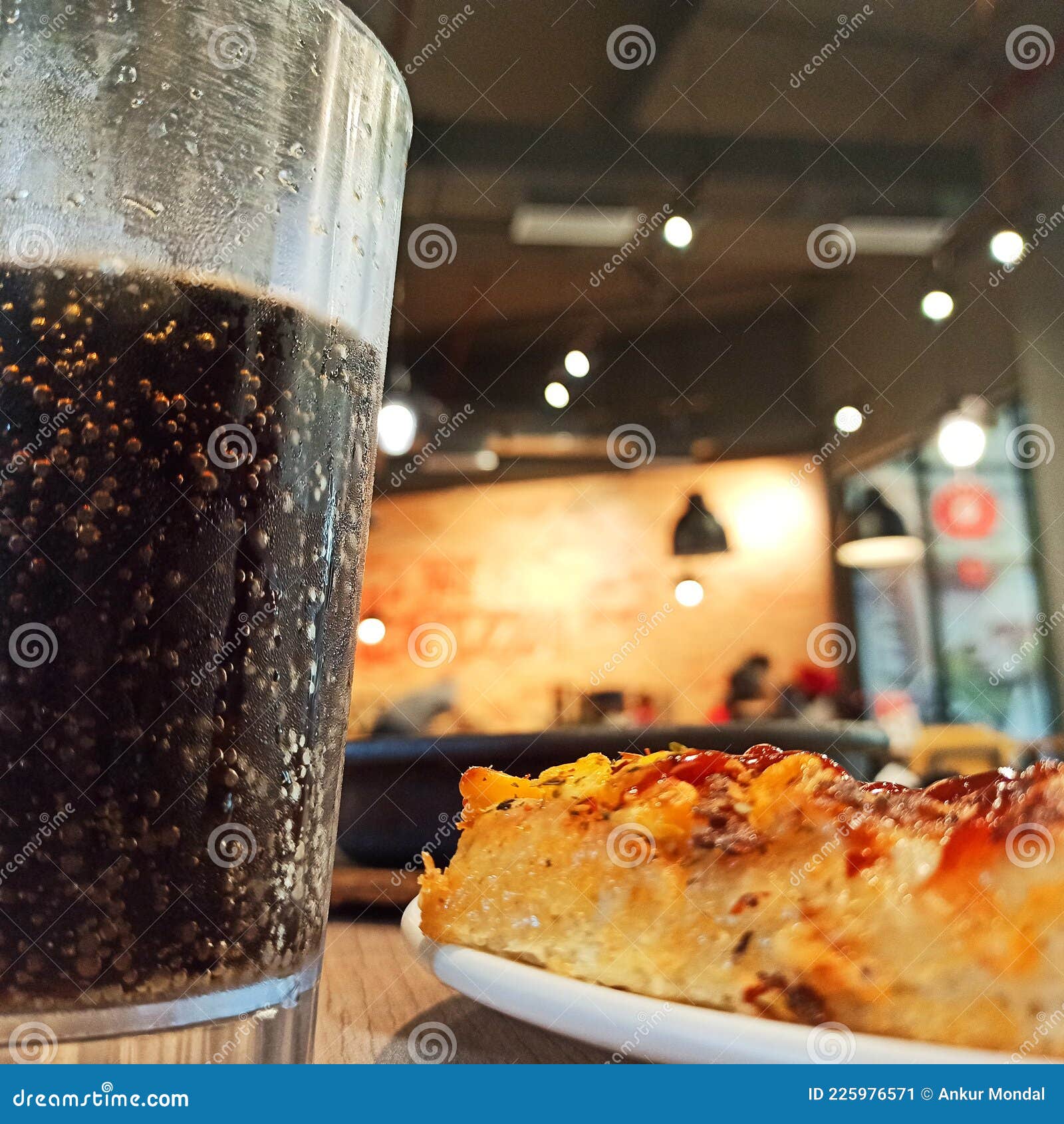Pizza with Cold Drink Combination Stock Image - Image of combination ...