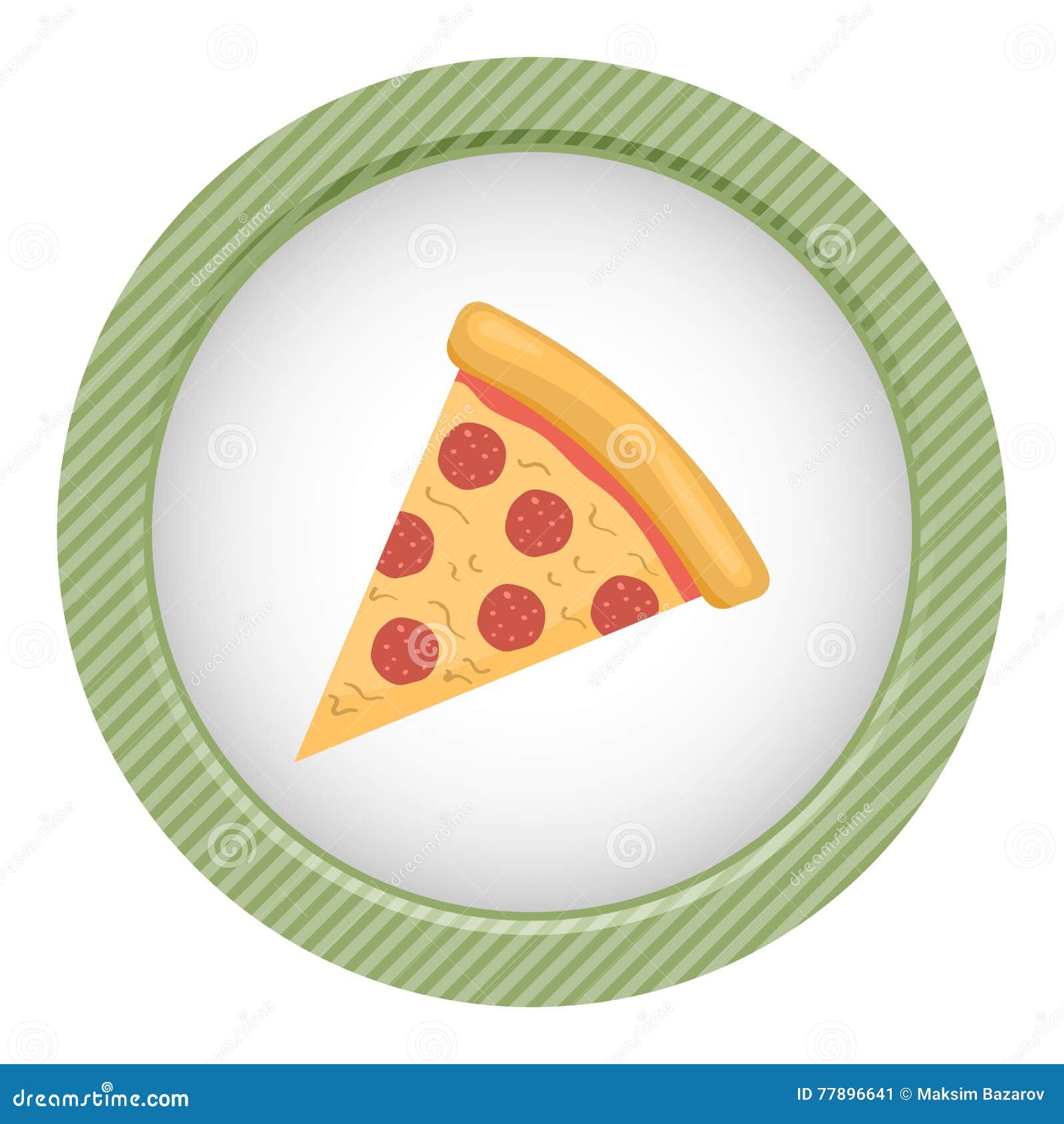 Pizza colorful icon stock vector. Illustration of food - 77896641