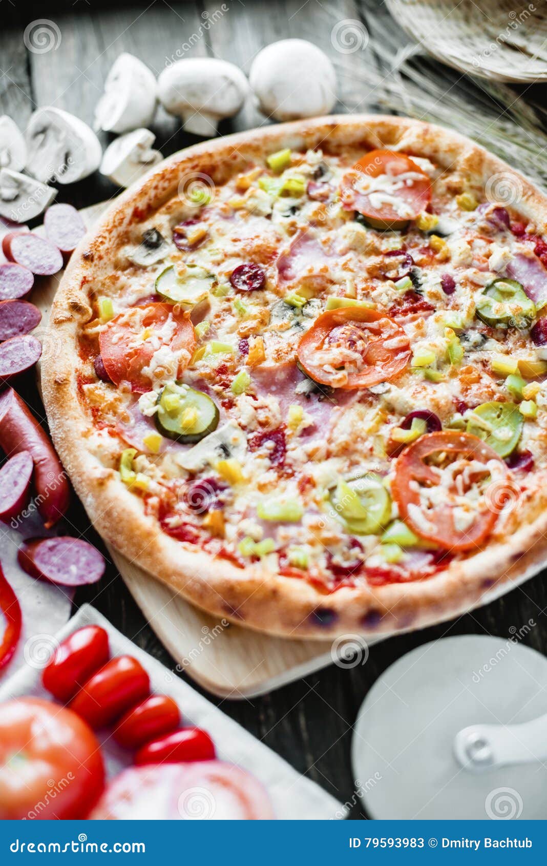 Pizza and components stock image. Image of edible, copy - 79593983