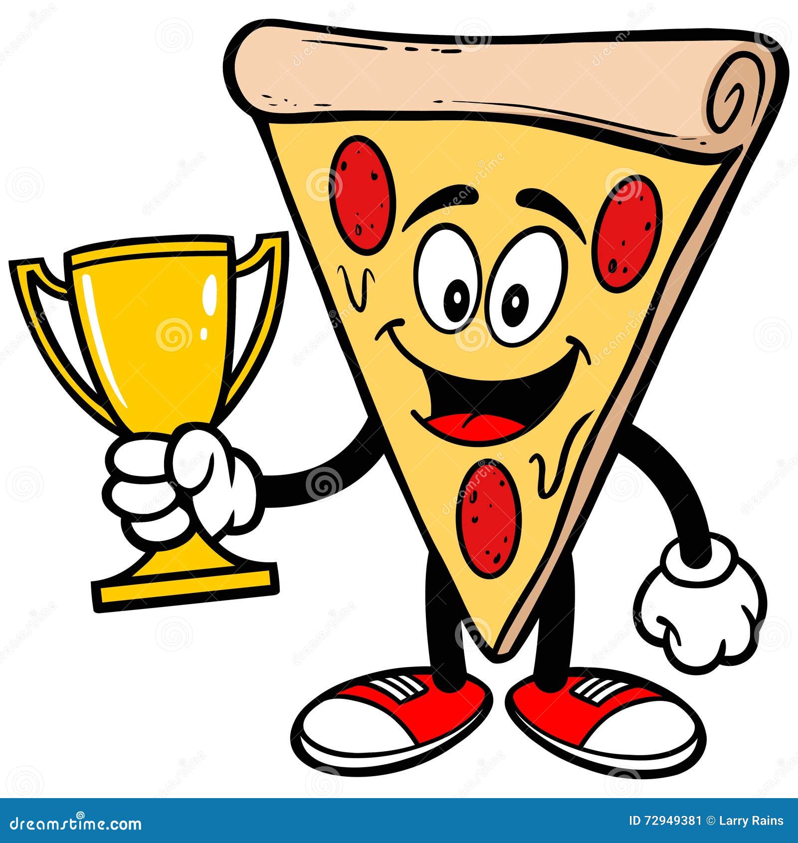 Pizza con el trofeo ilustración del vector. Ilustración de salchichones ...