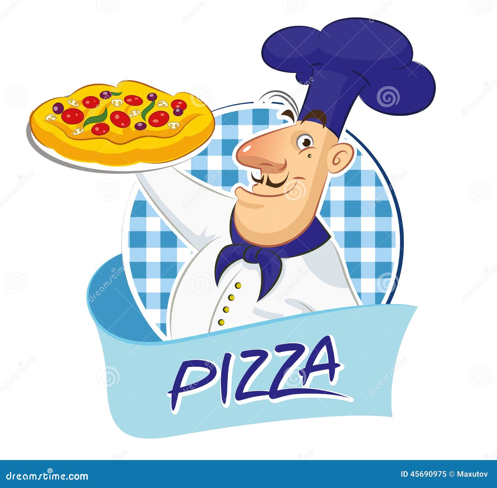 Pizza cook stock vector. Illustration of wiyh, restaurant - 45690975