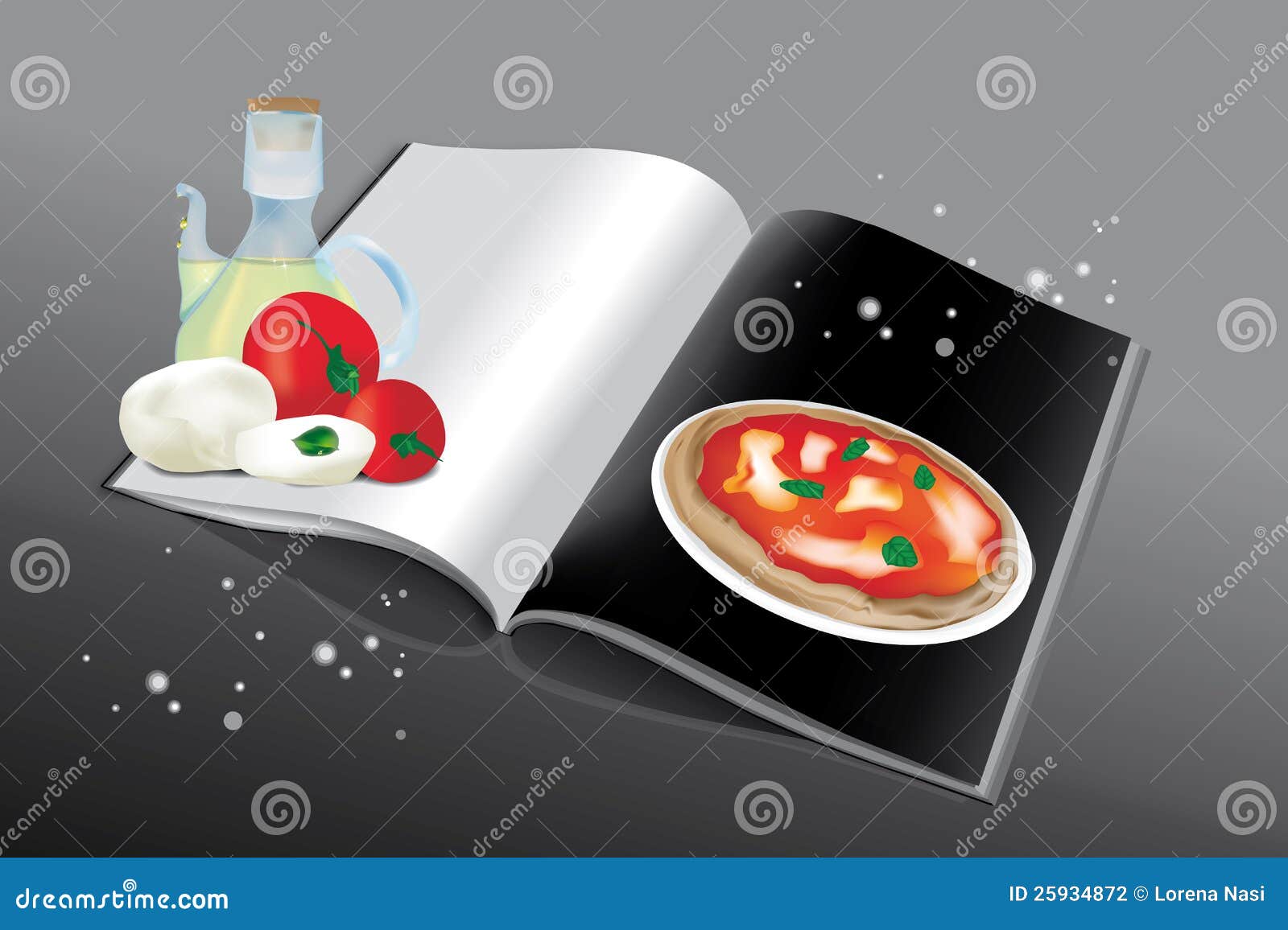 Pizza cookbook stock vector. Illustration of cooking - 25934872
