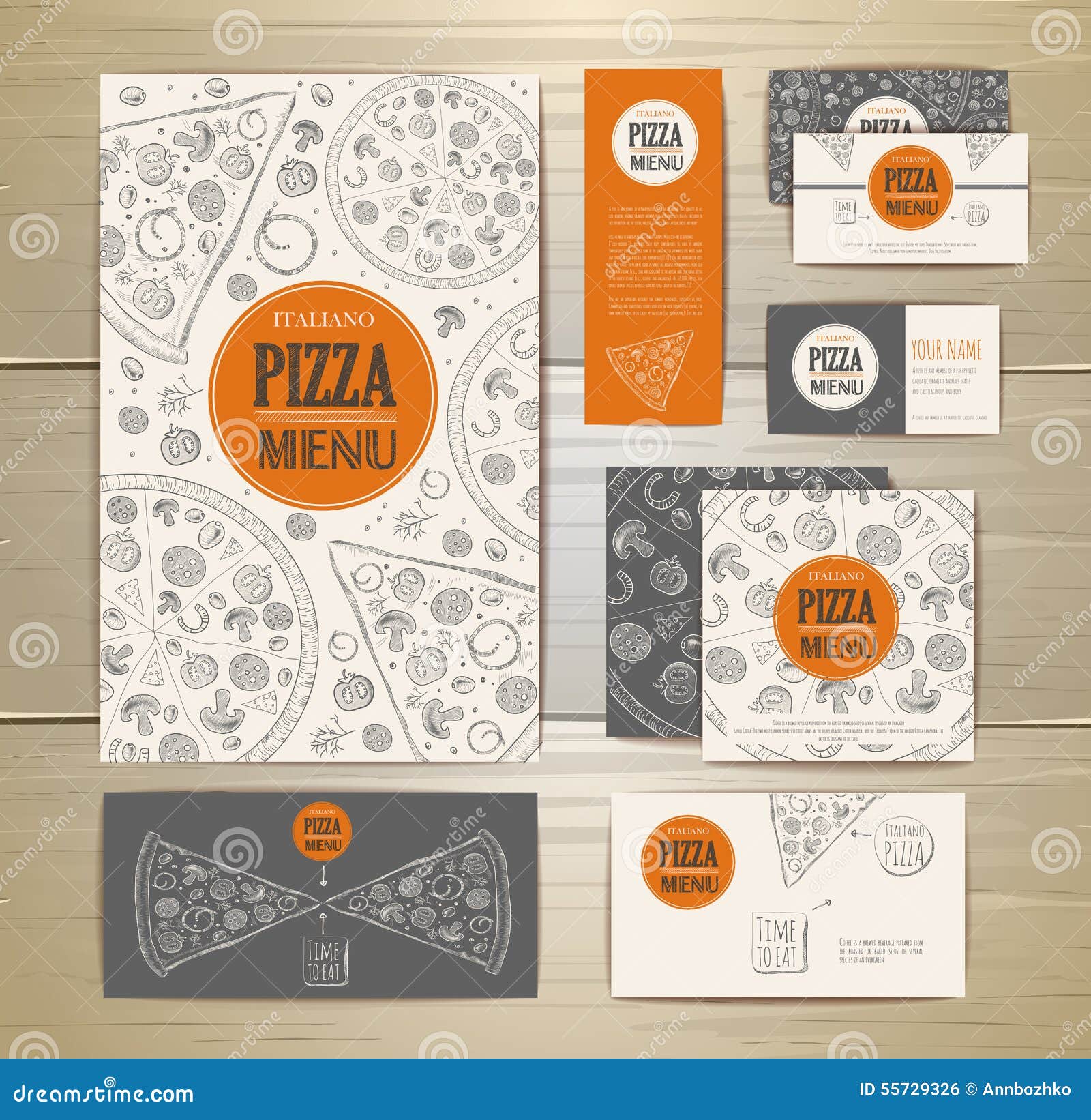 Pizza Corporate Idedtity, Document Template Design Stock Vector ...