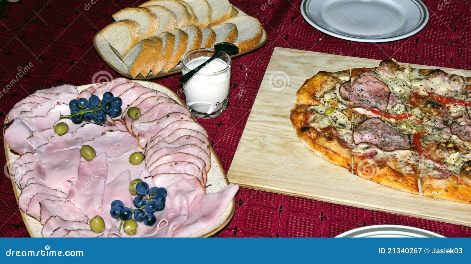 Pizza cut into chunks stock image. Image of bacon, baked - 21340267