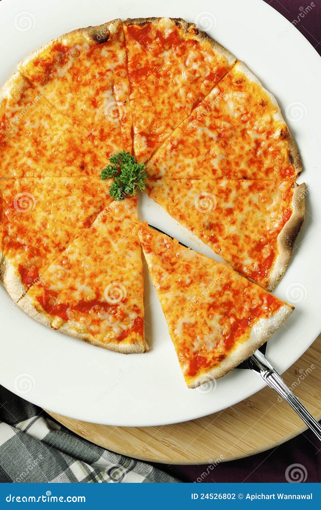 Pizza with the Cut Off Slice Stock Photo - Image of crust, culture ...