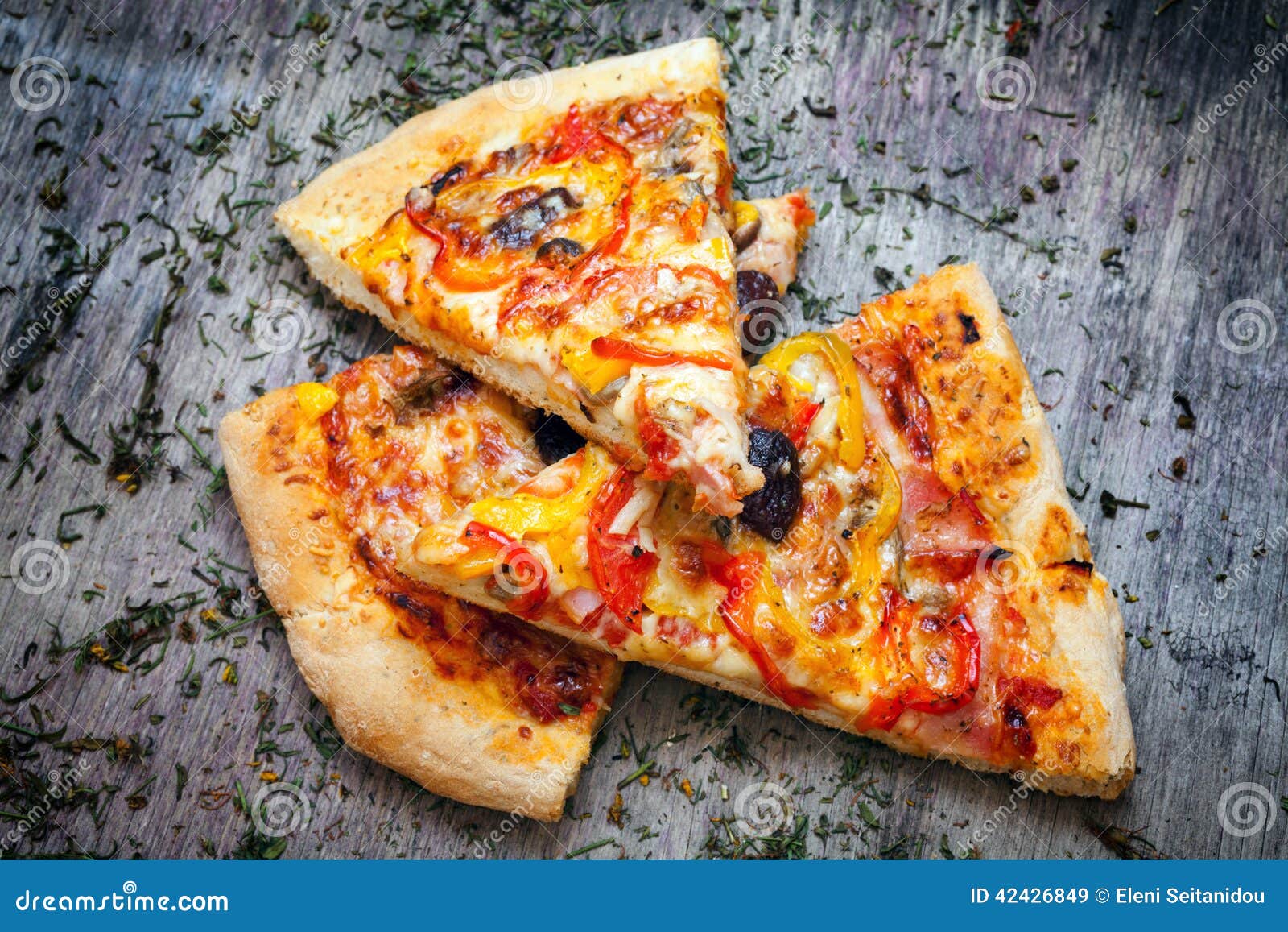 Pizza cut into slices stock image. Image of parts, pastry - 42426849