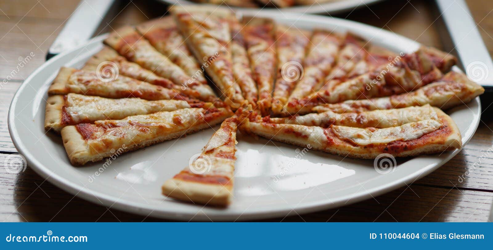 Pizza plate stock photo. Image of slice, mozzarella - 110044604