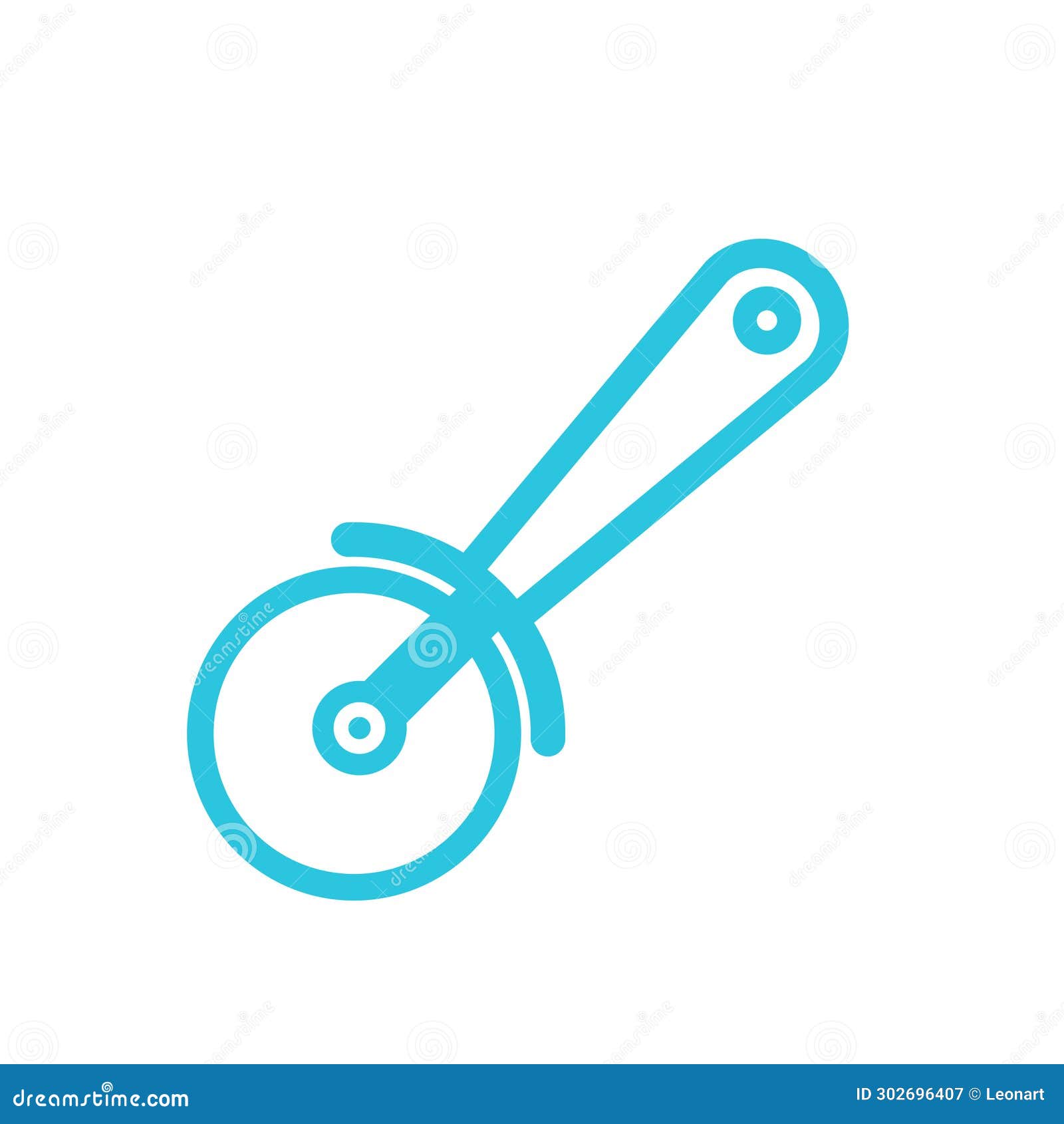 Pizza Cutter 2 Colored Line Icon. Simple Blue And White Element ...