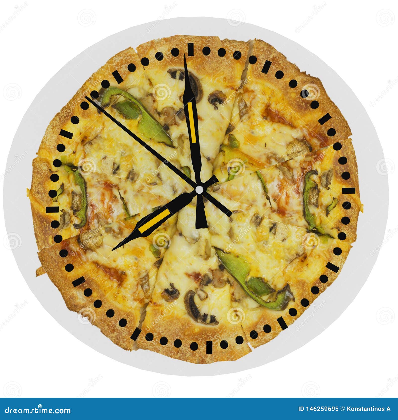 Pizza Delivery Clock Time Hour 24h Service Stock Image - Image of ...