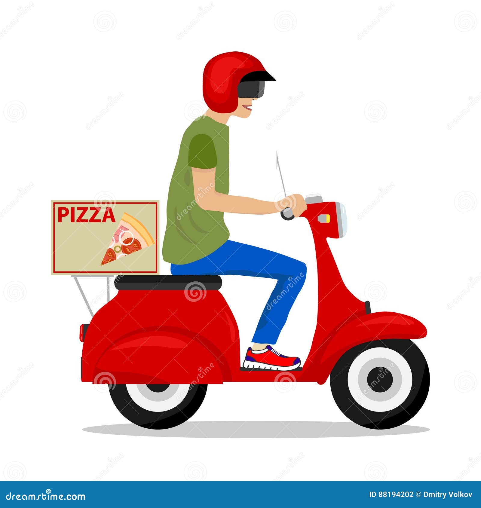 Pizza delivery stock vector. Illustration of fast, drive - 88194202